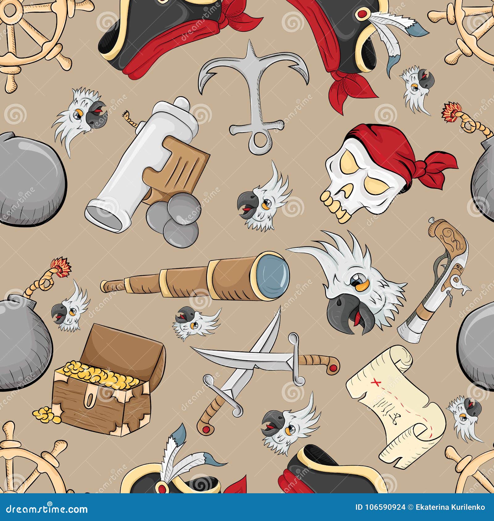 Pirate Symbols Vector Illustration | CartoonDealer.com #53467410