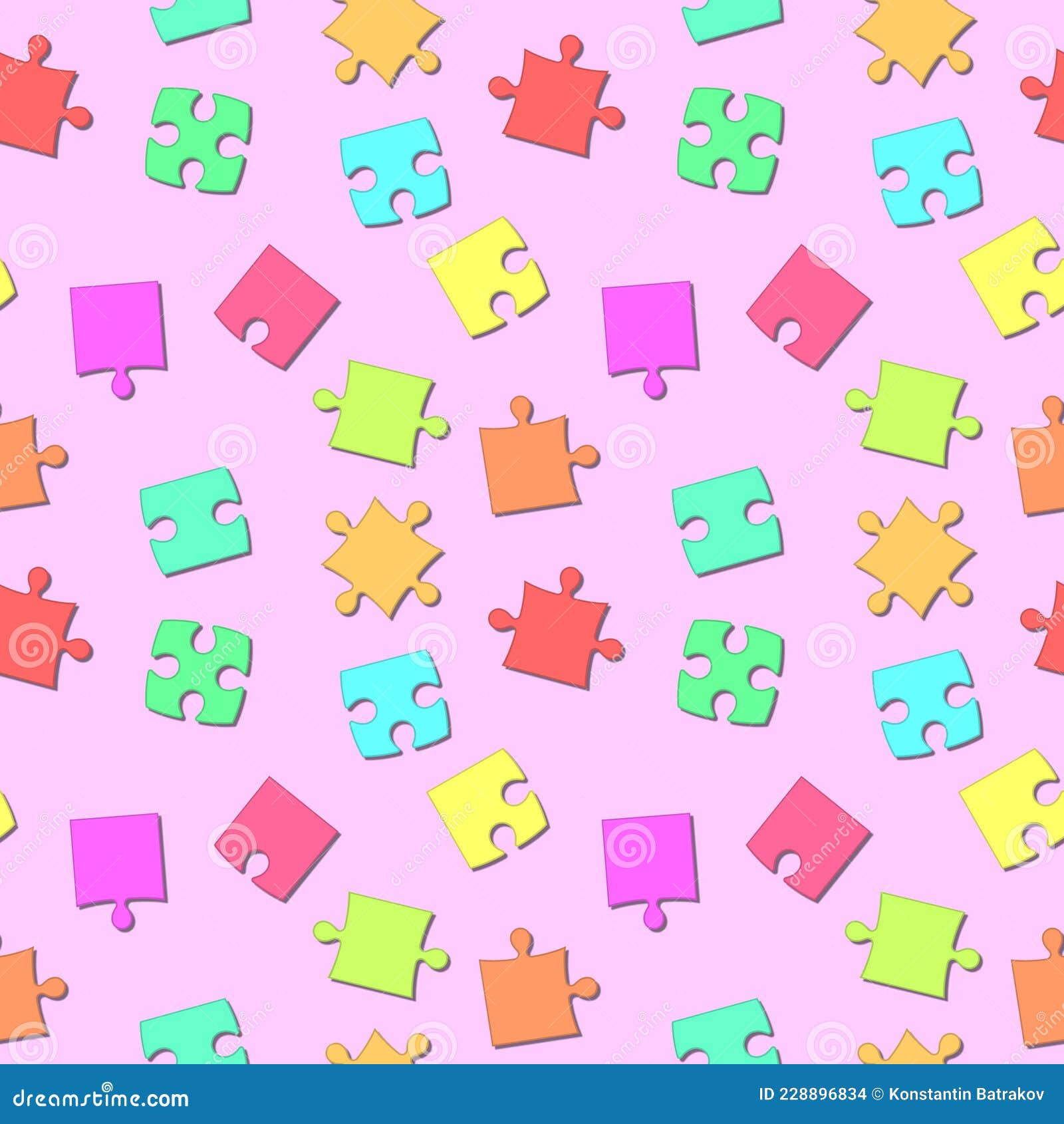 Seamless Pattern on the Theme of Puzzles. Stock Vector - Illustration ...