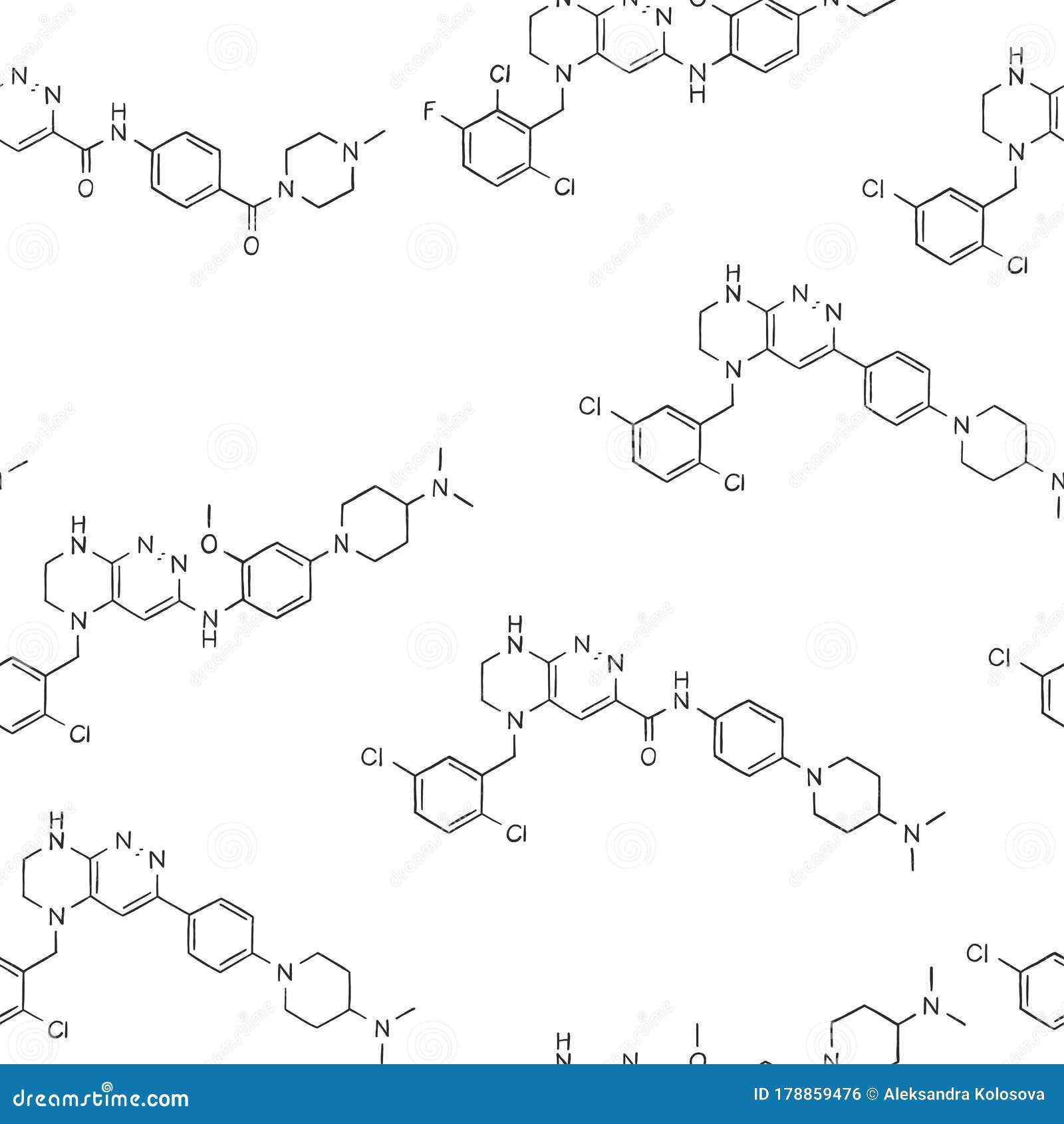 Seamless Pattern on the Theme of Science and Chemistry. Structural ...