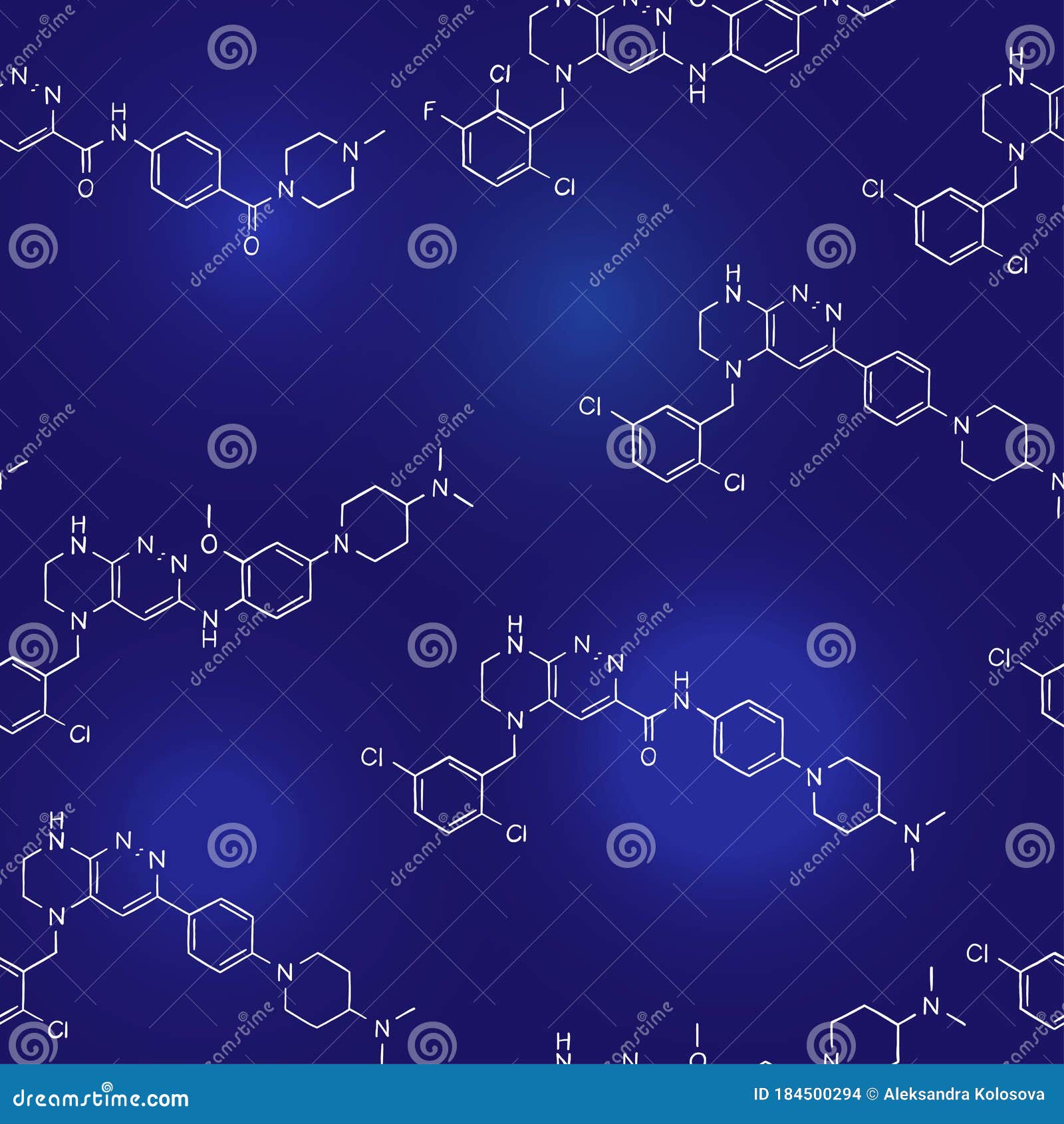 Seamless Pattern on the Theme of Science and Chemistry. Structural ...