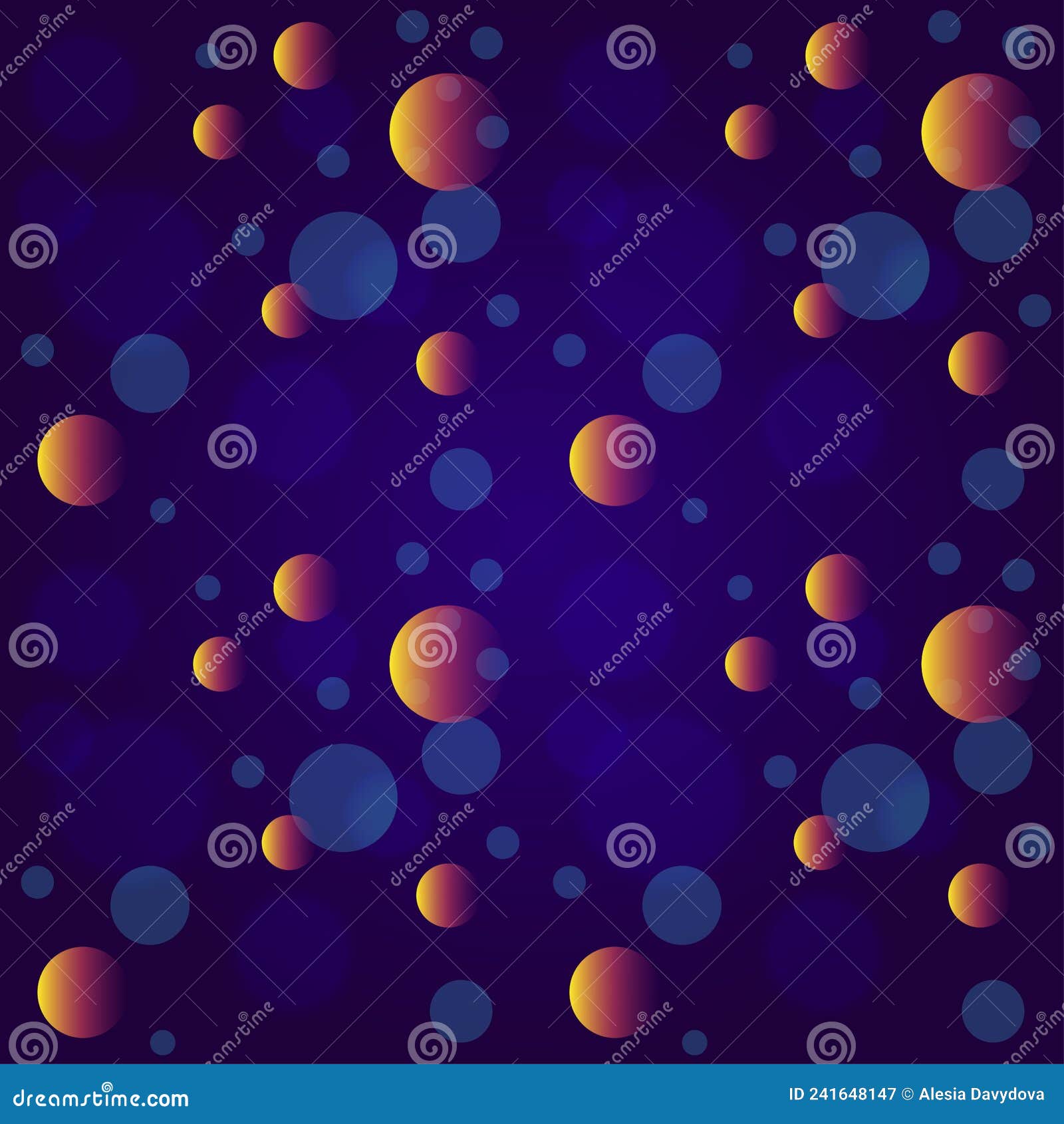 Seamless Pattern on the Theme of Space. Abstract Planets. Vector. Stock ...