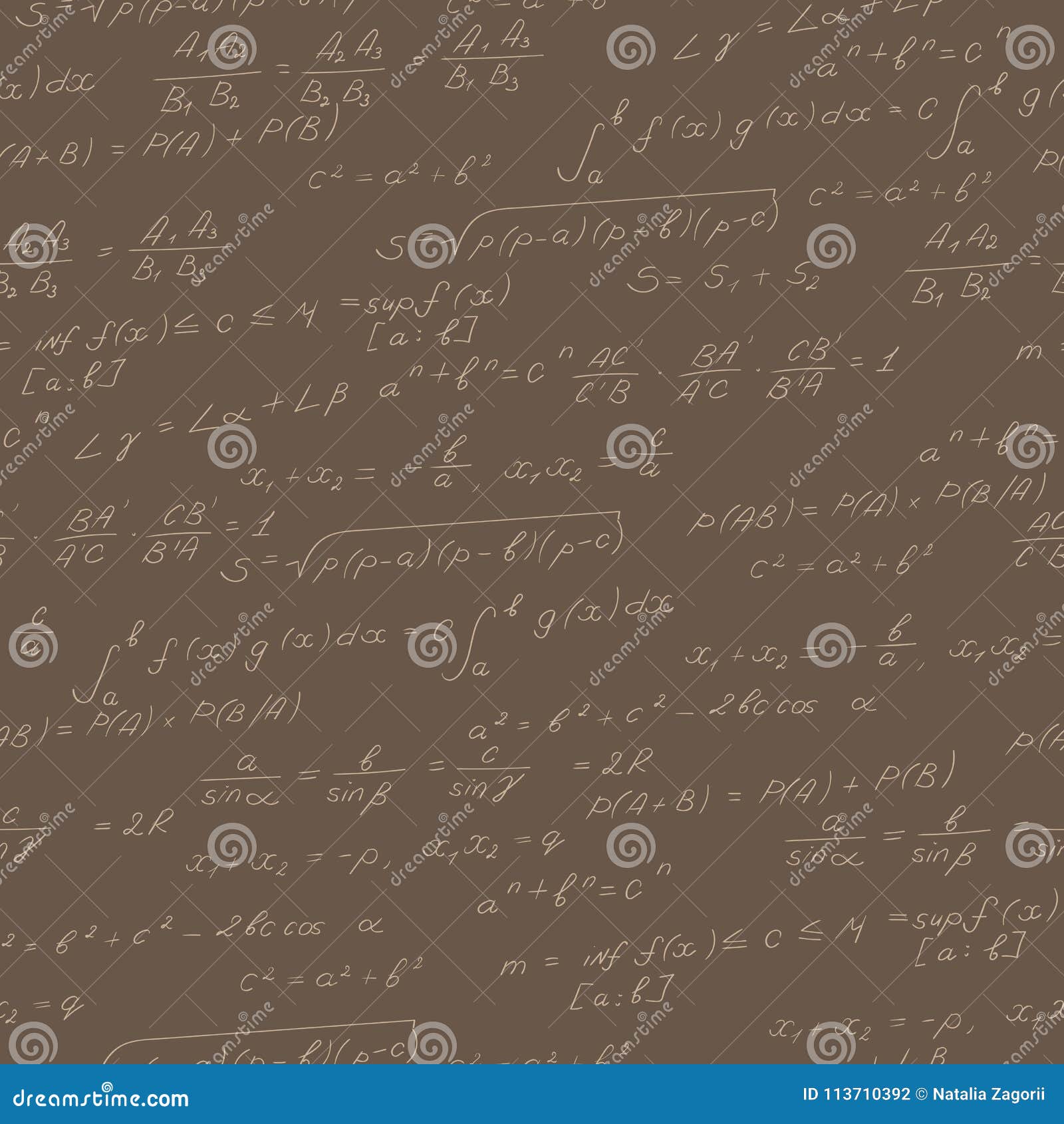 Seamless Illustration On The Theme Of The Subject Of Mathematics ...