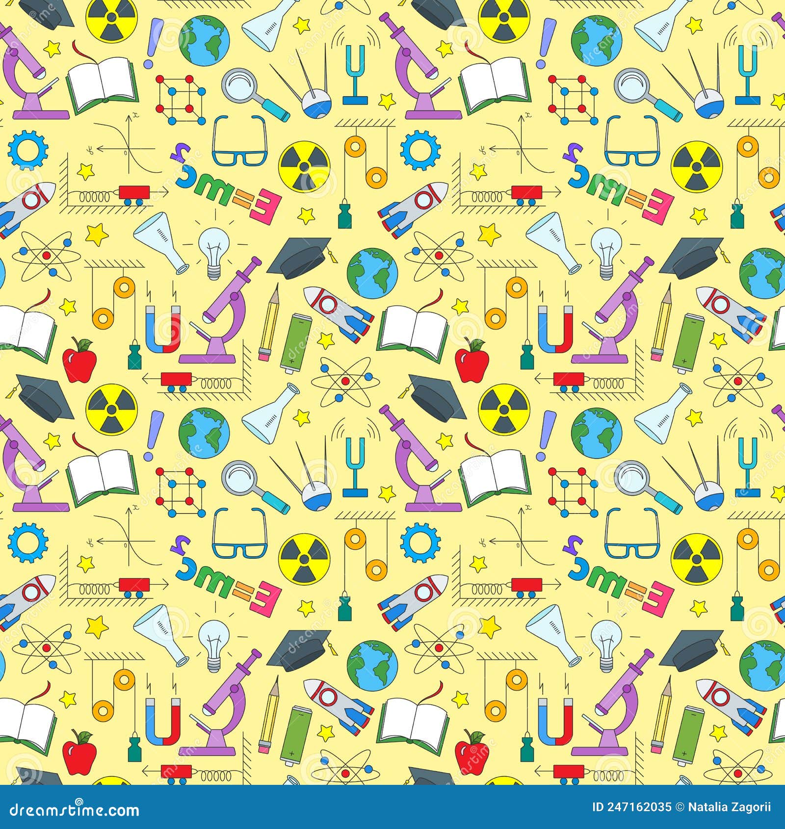 Seamless Illustration with on the Theme of the Subject of Physics ...