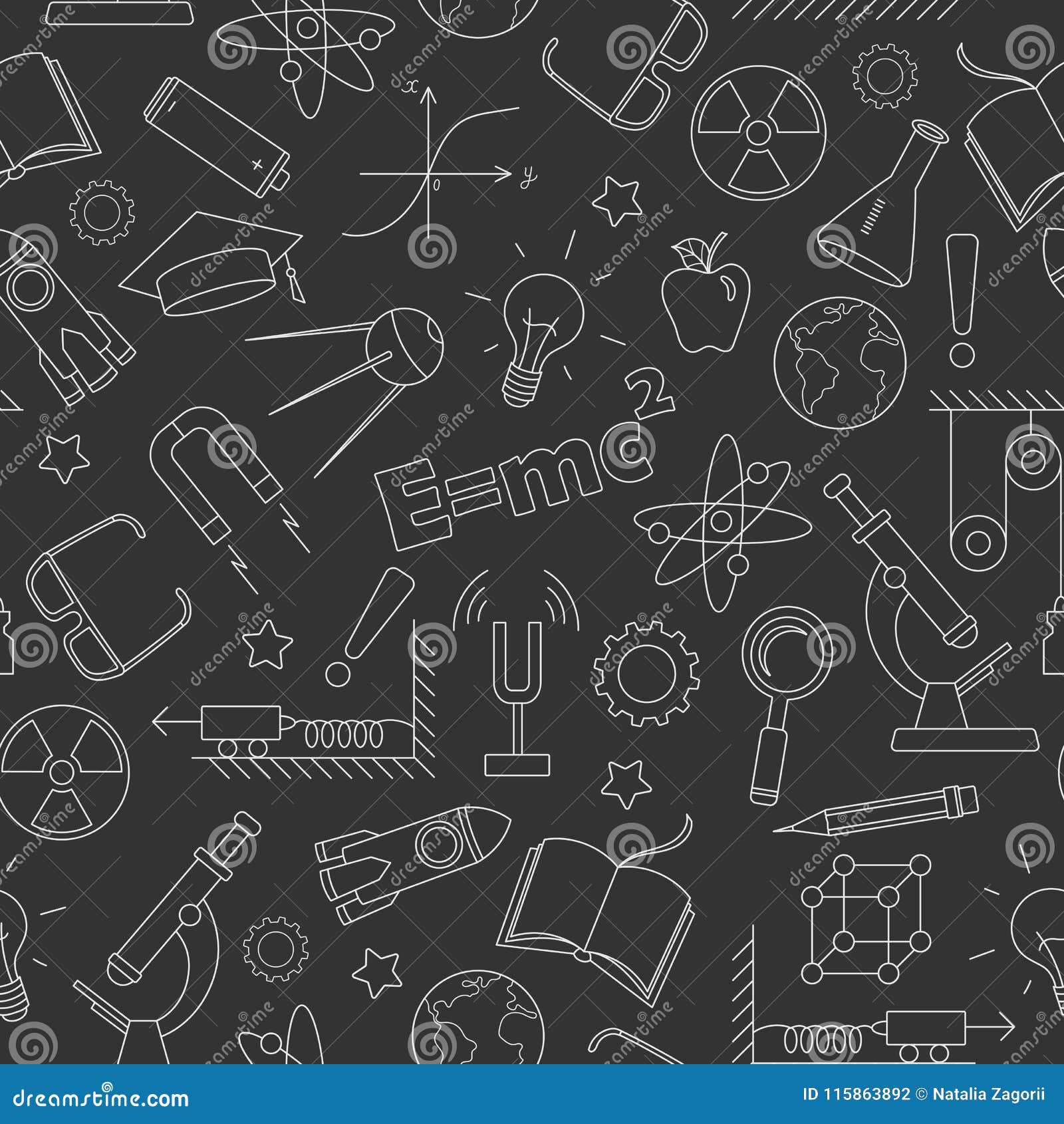 Seamless Illustration On The Theme Of The Subject Of Physics Education ...