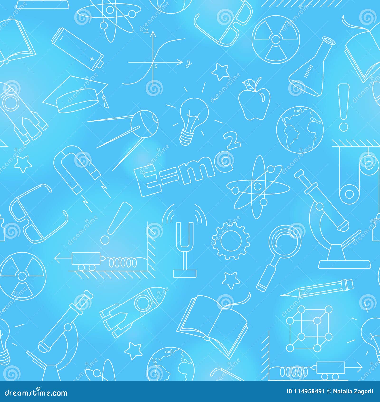 Seamless Illustration On The Theme Of The Subject Of Physics Education ...