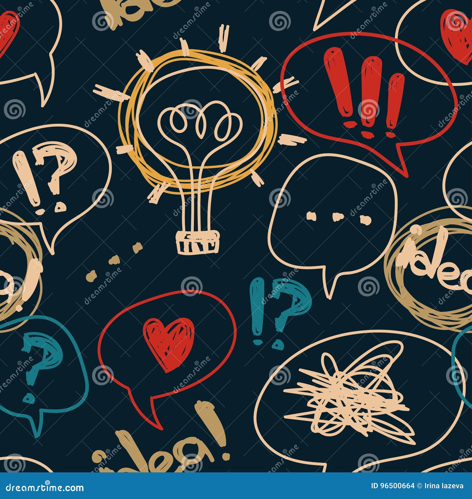 Seamless Pattern for Thinking and Creativity Stock Vector ...