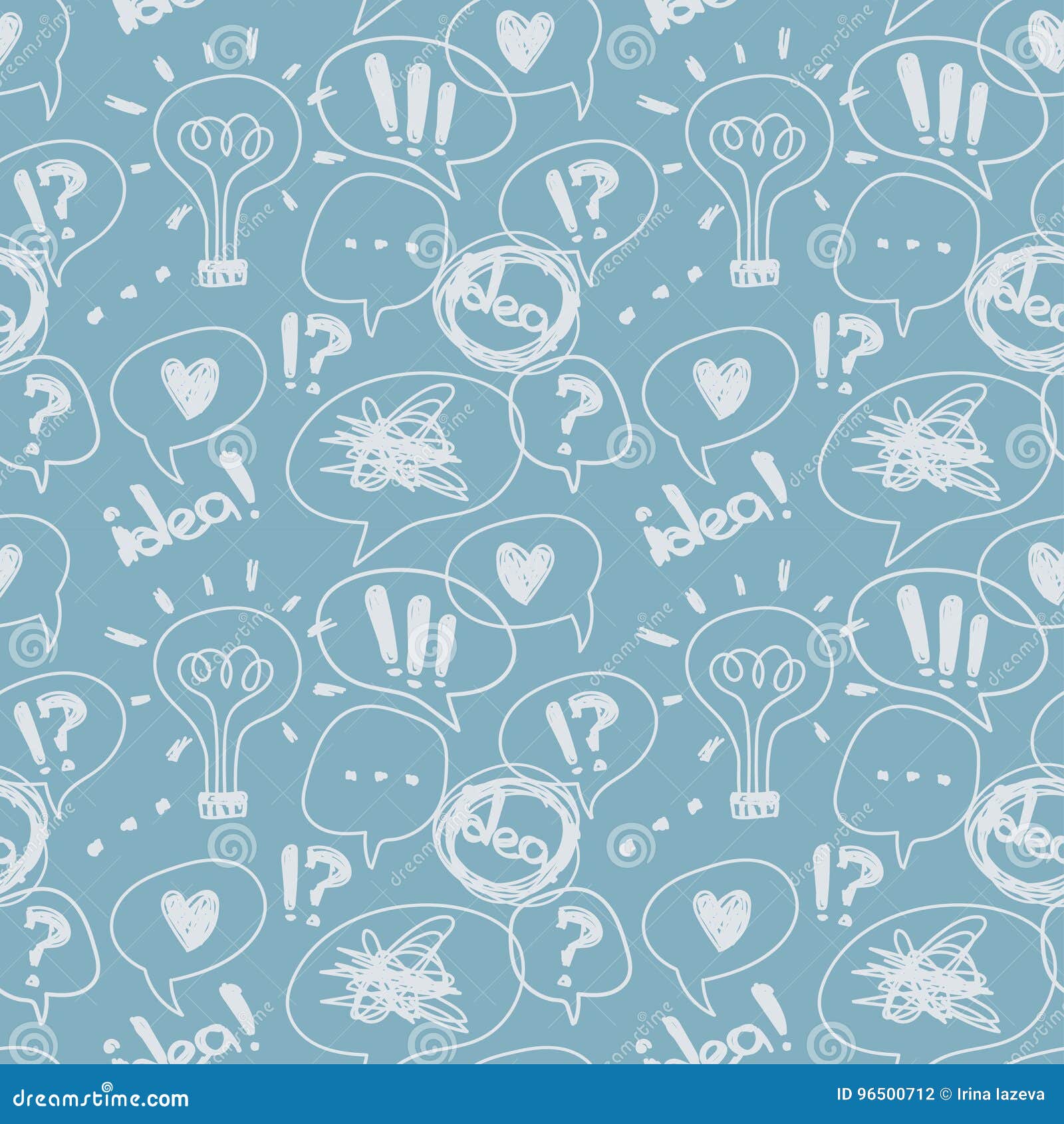 Seamless Pattern for Thinking and Creativity Stock Vector ...