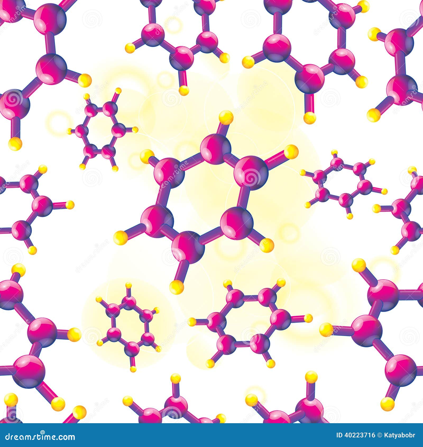 Seamless Pattern of Three-dimensional Molecules of Stock Illustration ...