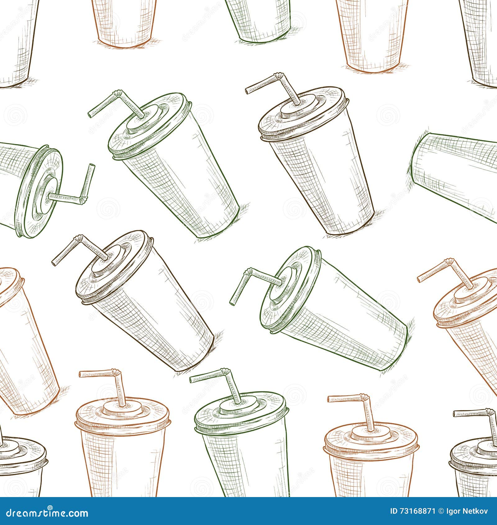 Seamless Pattern of Three Types Cola Cup Stock Vector - Illustration of ...