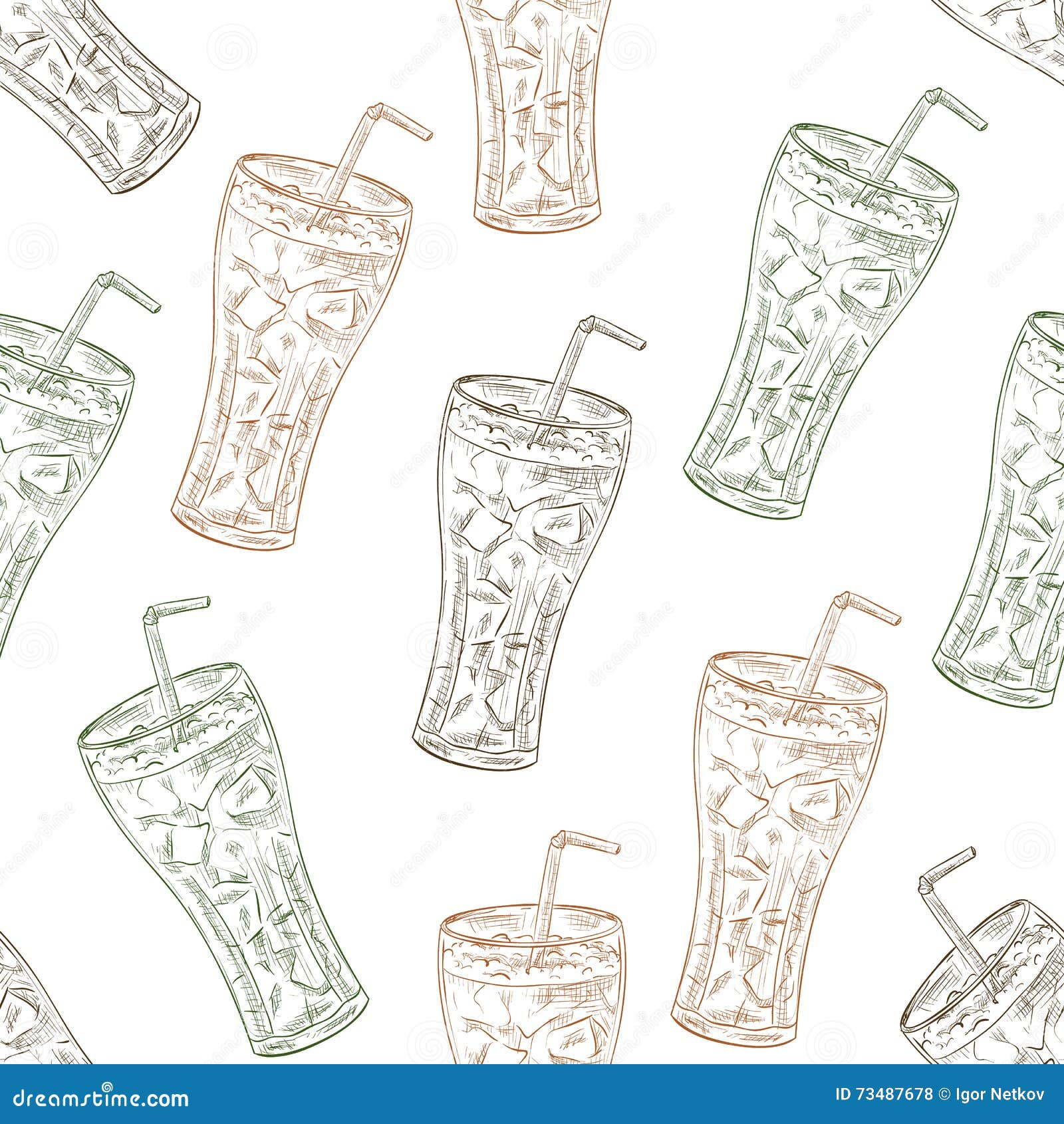 Seamless Pattern of Three Types Cola Stock Vector - Illustration of ...