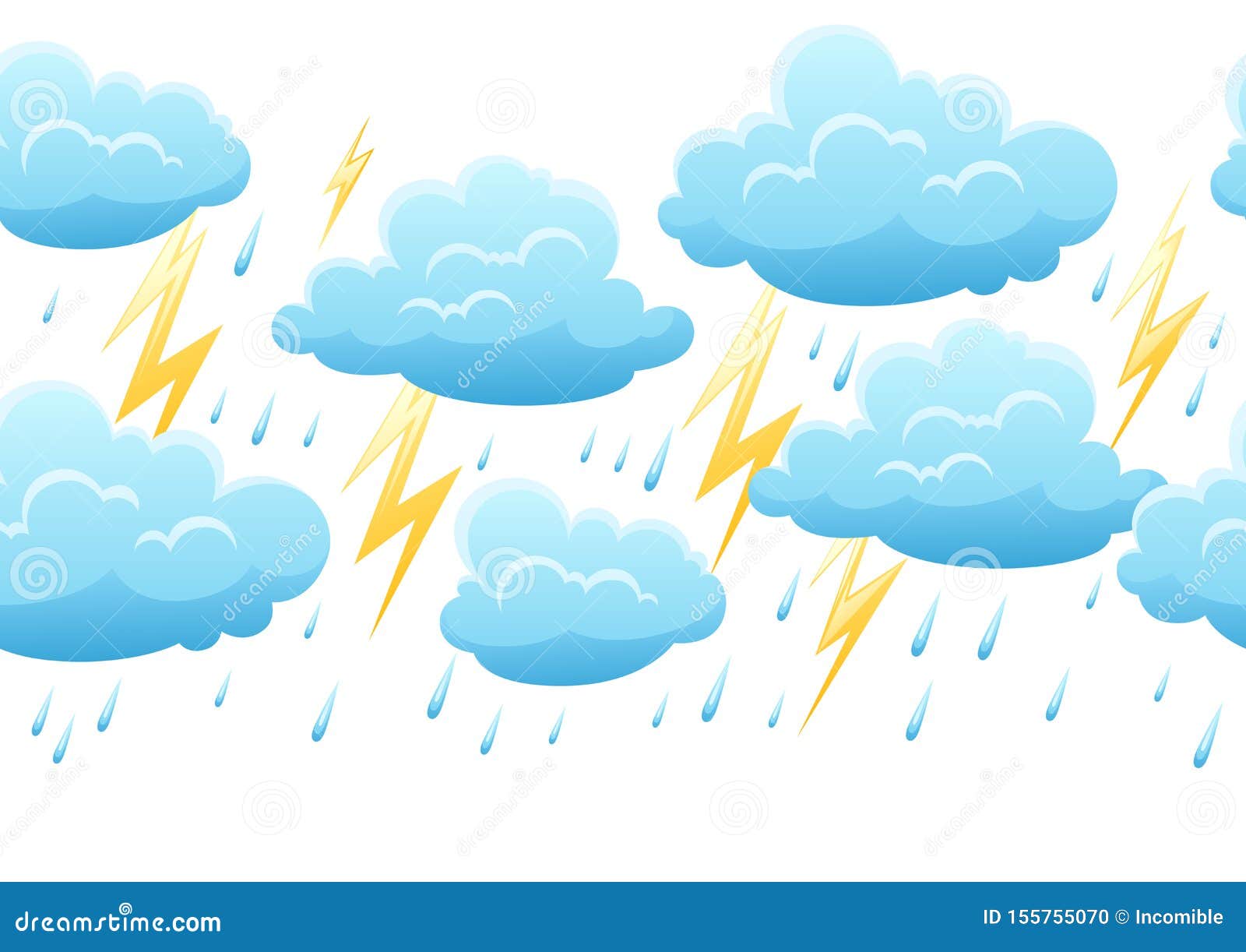 Seamless Pattern with Thunderstorm. Stock Vector - Illustration of ...