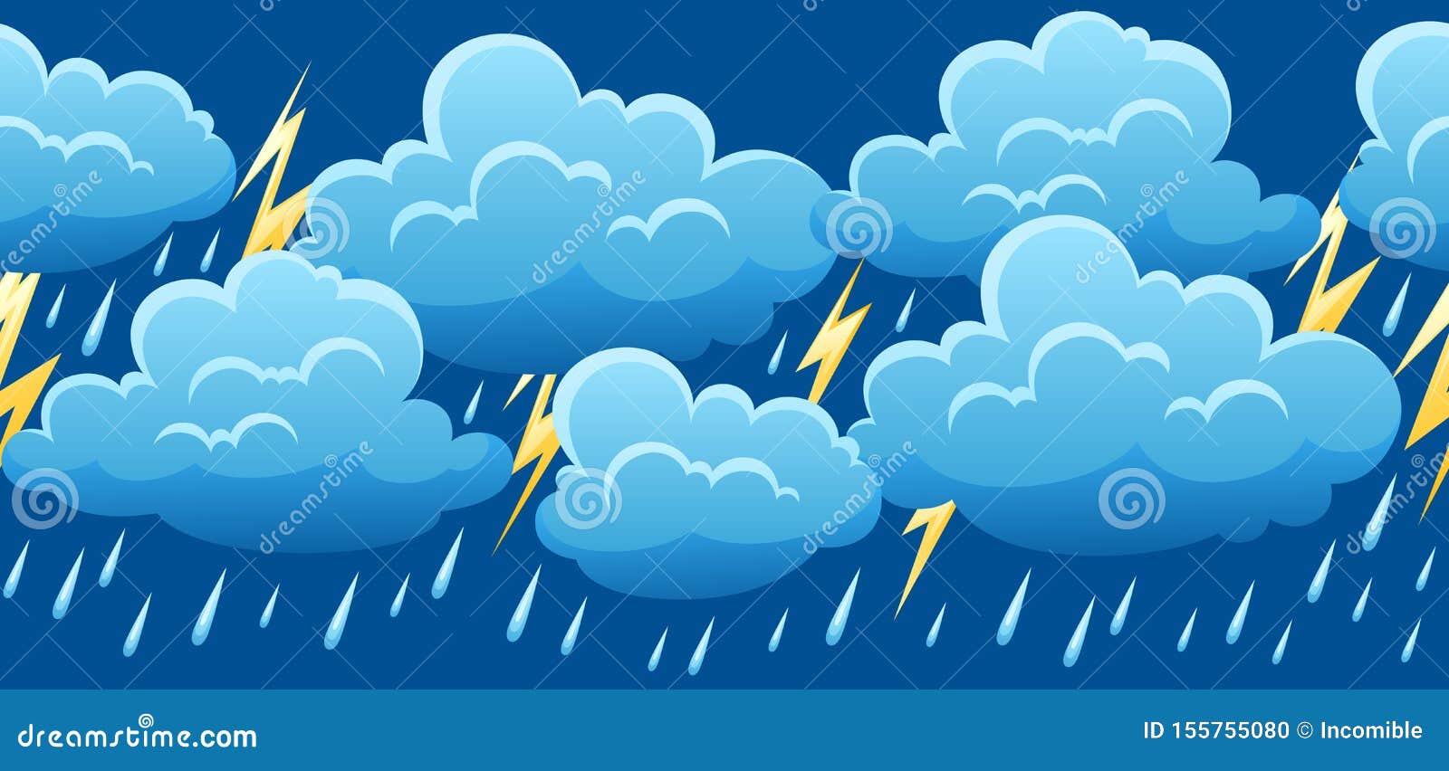 Seamless Pattern with Thunderstorm. Stock Vector - Illustration of ...