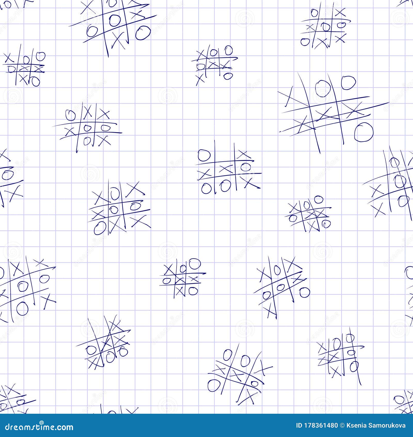 Seamless Pattern of Tic-tac-toe Game Stock Vector - Illustration of ...