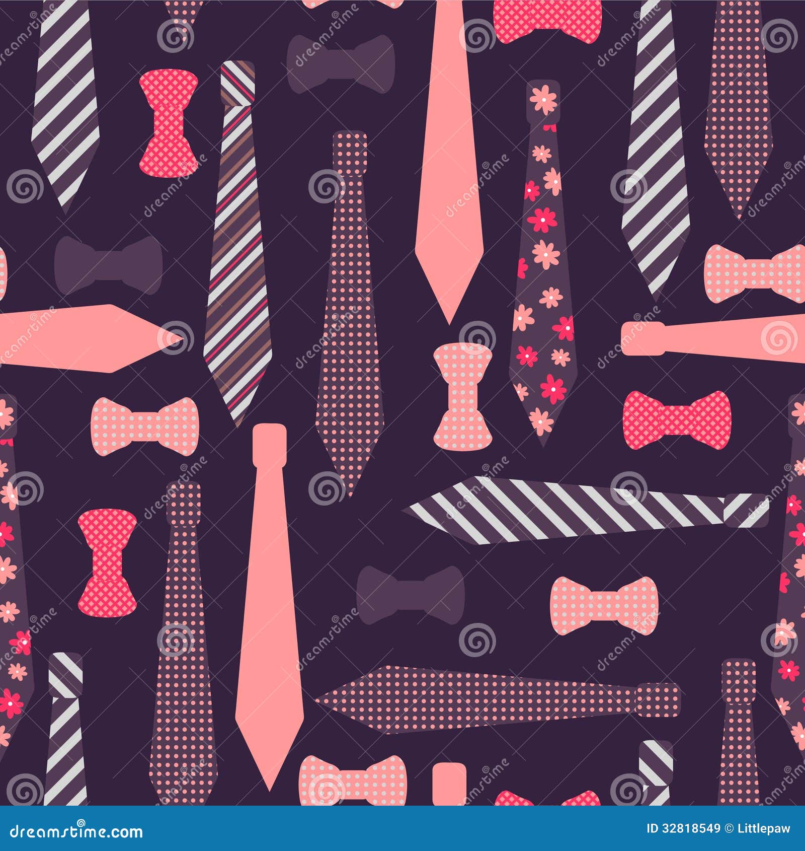 Seamless pattern with ties stock vector. Illustration of fashion - 32818549
