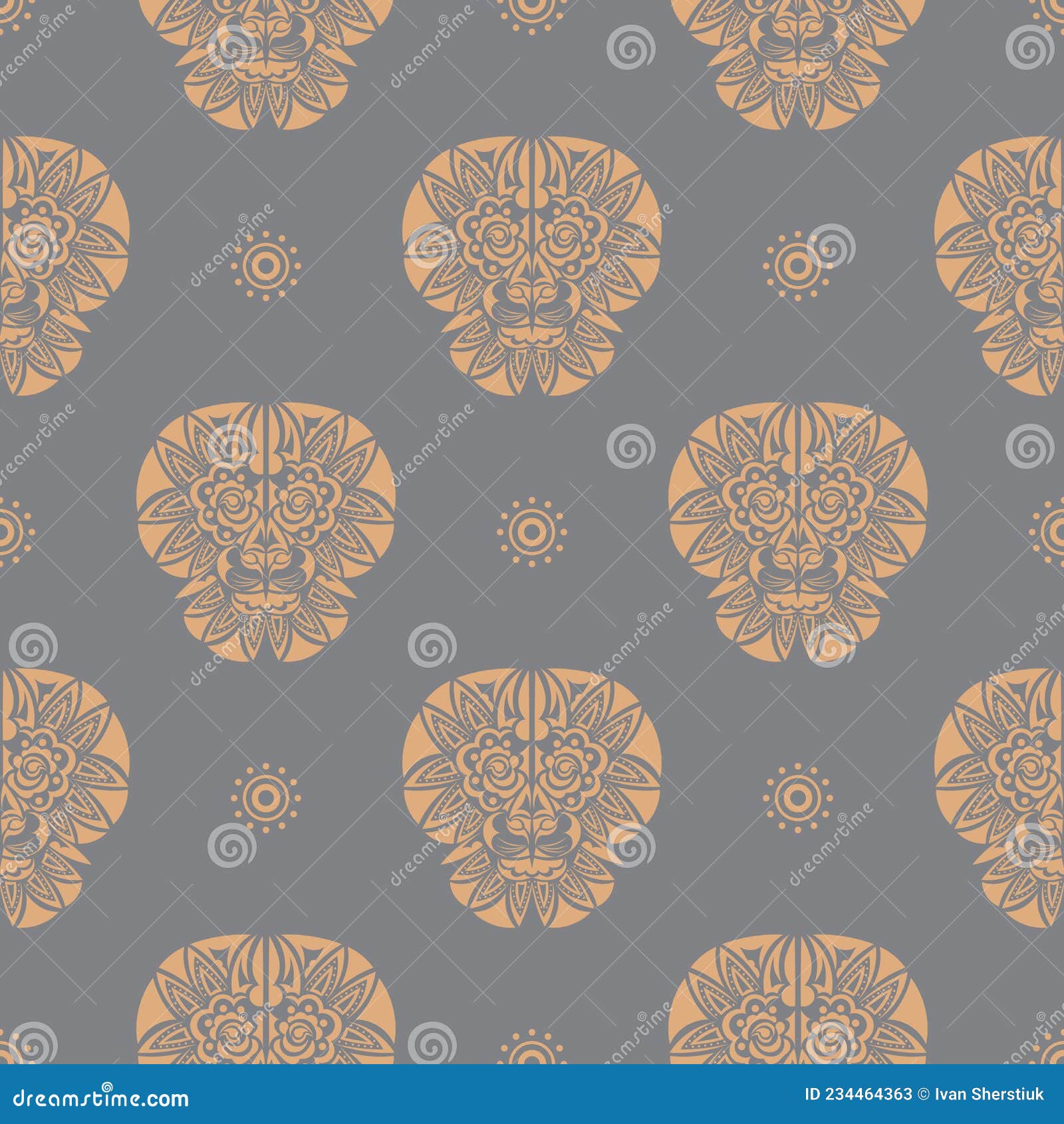 Seamless Pattern with a Tiger Head in a Simple Style. Good for Clothing ...