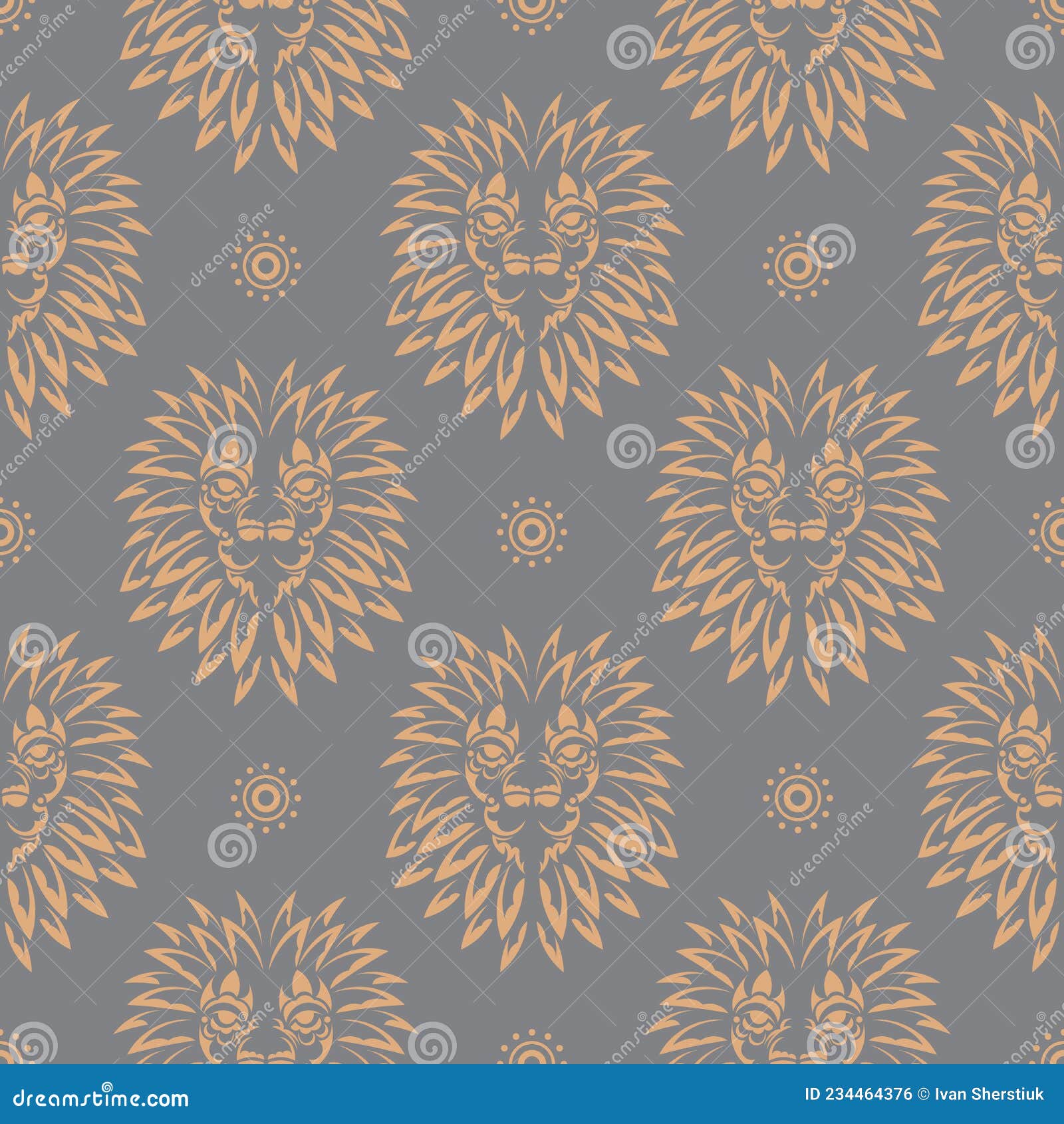 Seamless Pattern with a Tiger Head in a Simple Style. Good for Garments ...