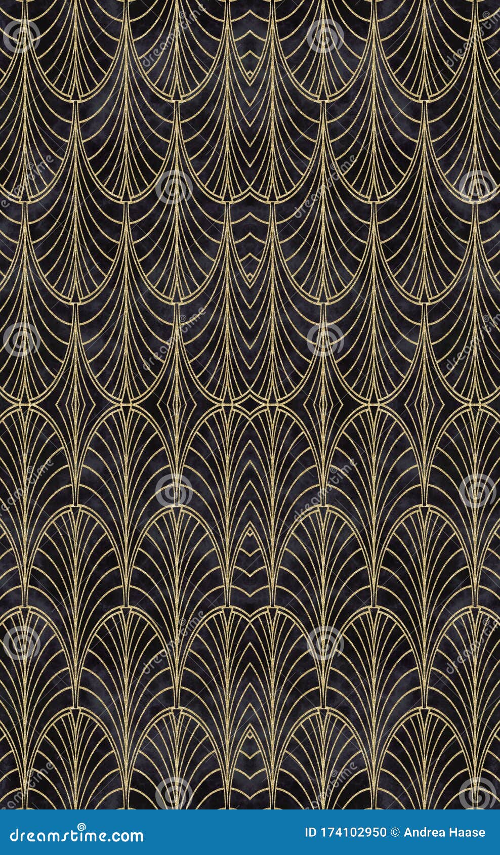 Art Deco Seamless Repeating Pattern Stock Illustration - Illustration ...