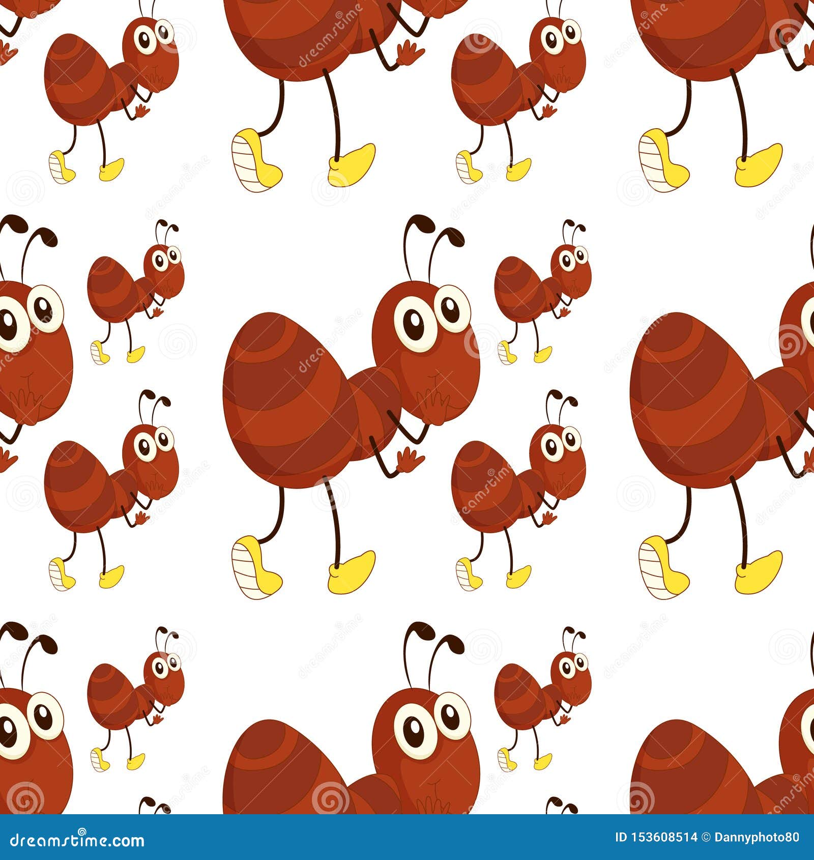 Seamless Pattern Tile Cartoon with Ants Stock Vector - Illustration of ...