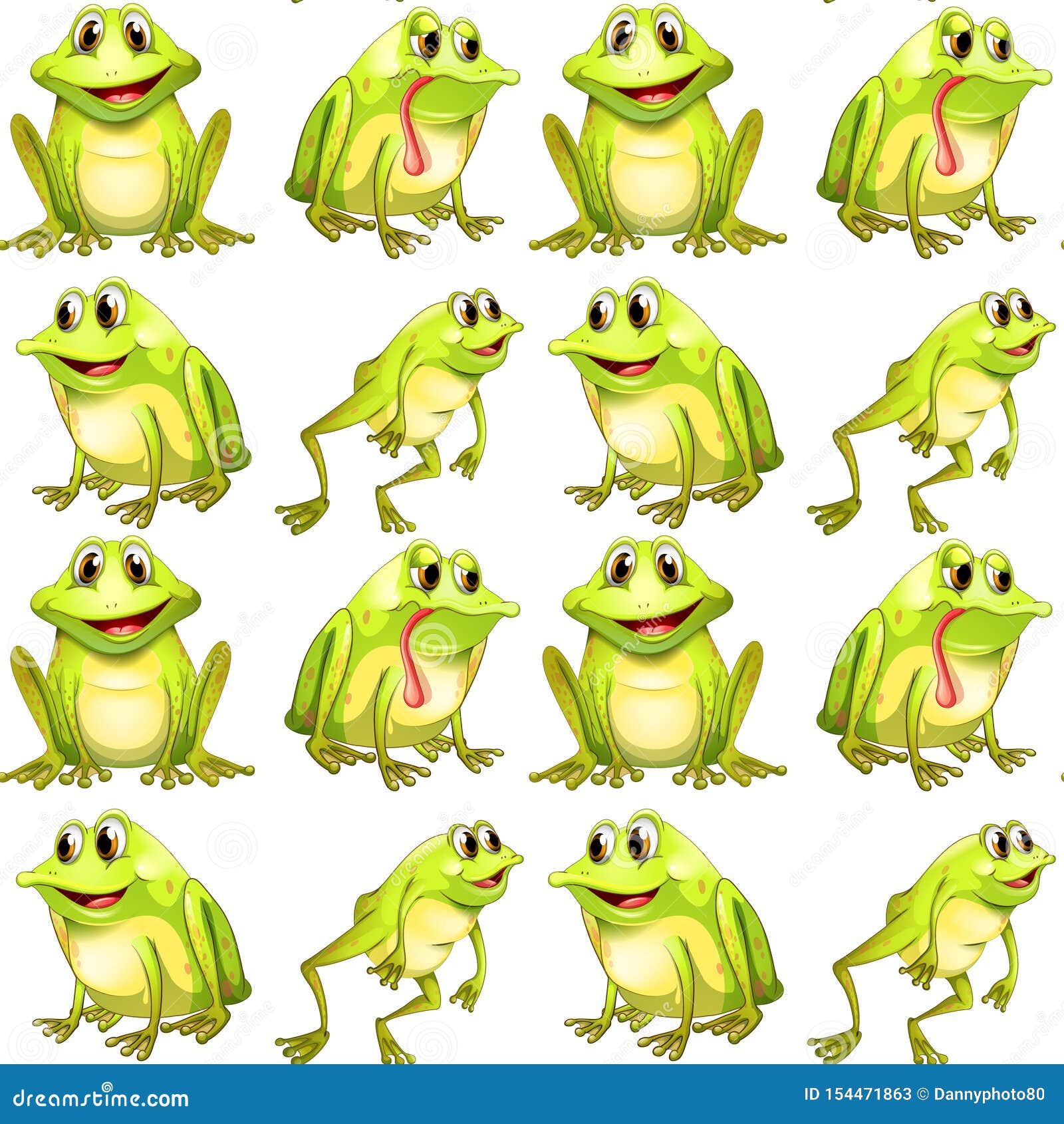 Seamless Pattern Tile Cartoon with Frogs Stock Vector - Illustration of ...
