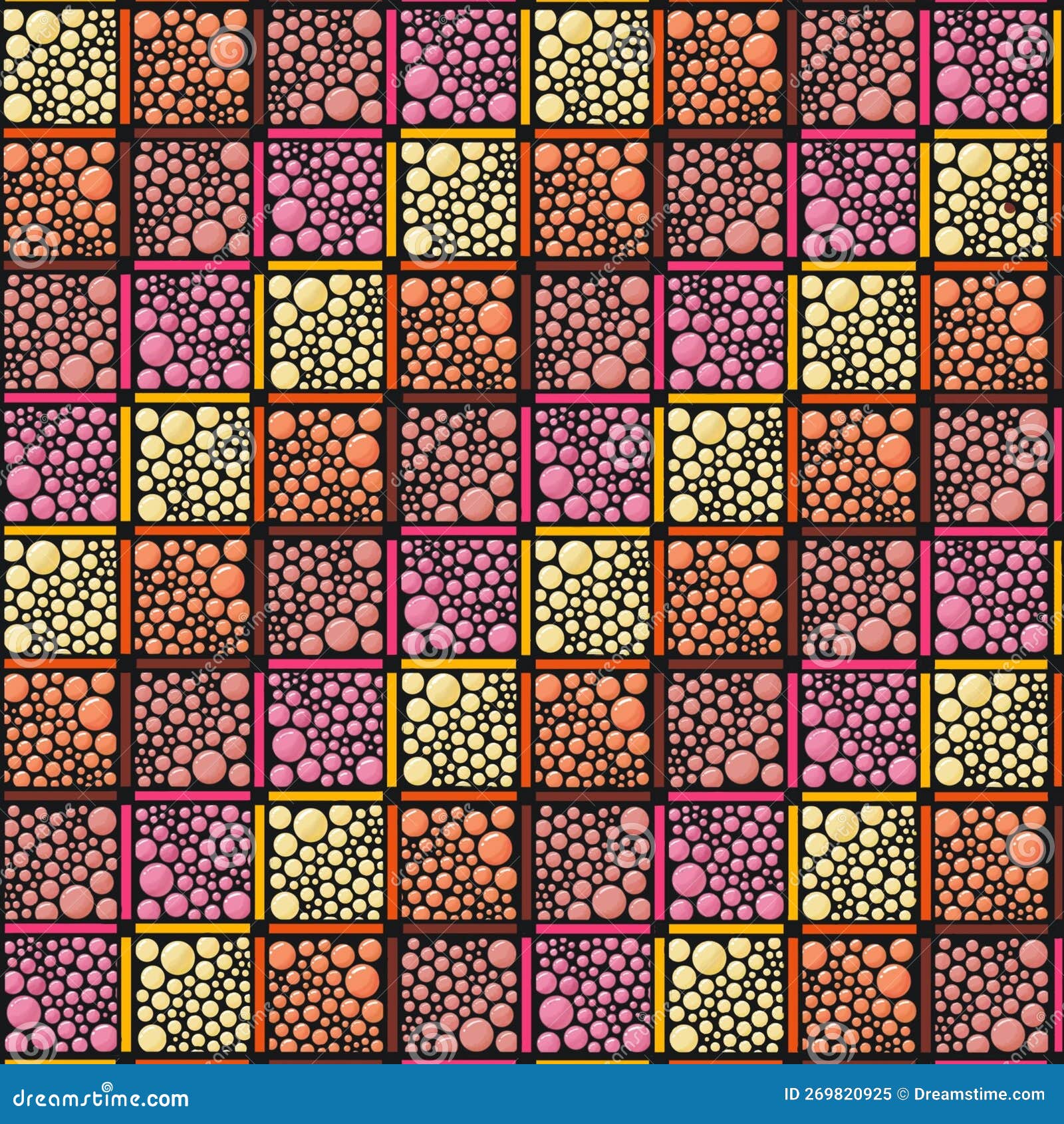 Seamless Pattern Tile with Colourful Bubbles Stock Illustration ...