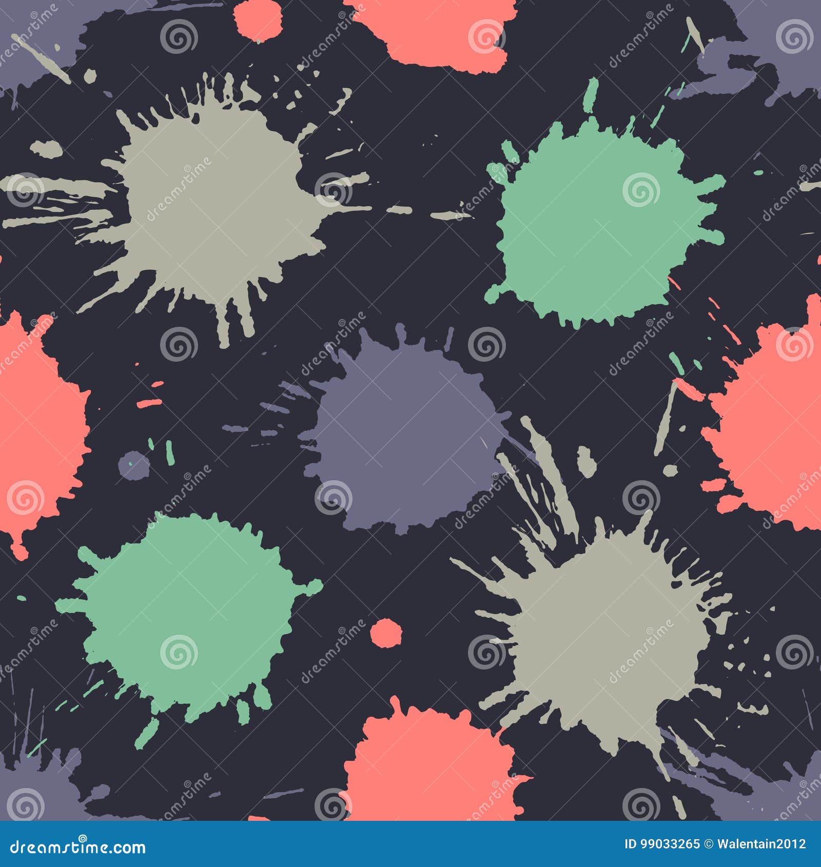 Seamless Pattern, Tile with Inc Splash, Blots, Smudge and Brush Strokes ...