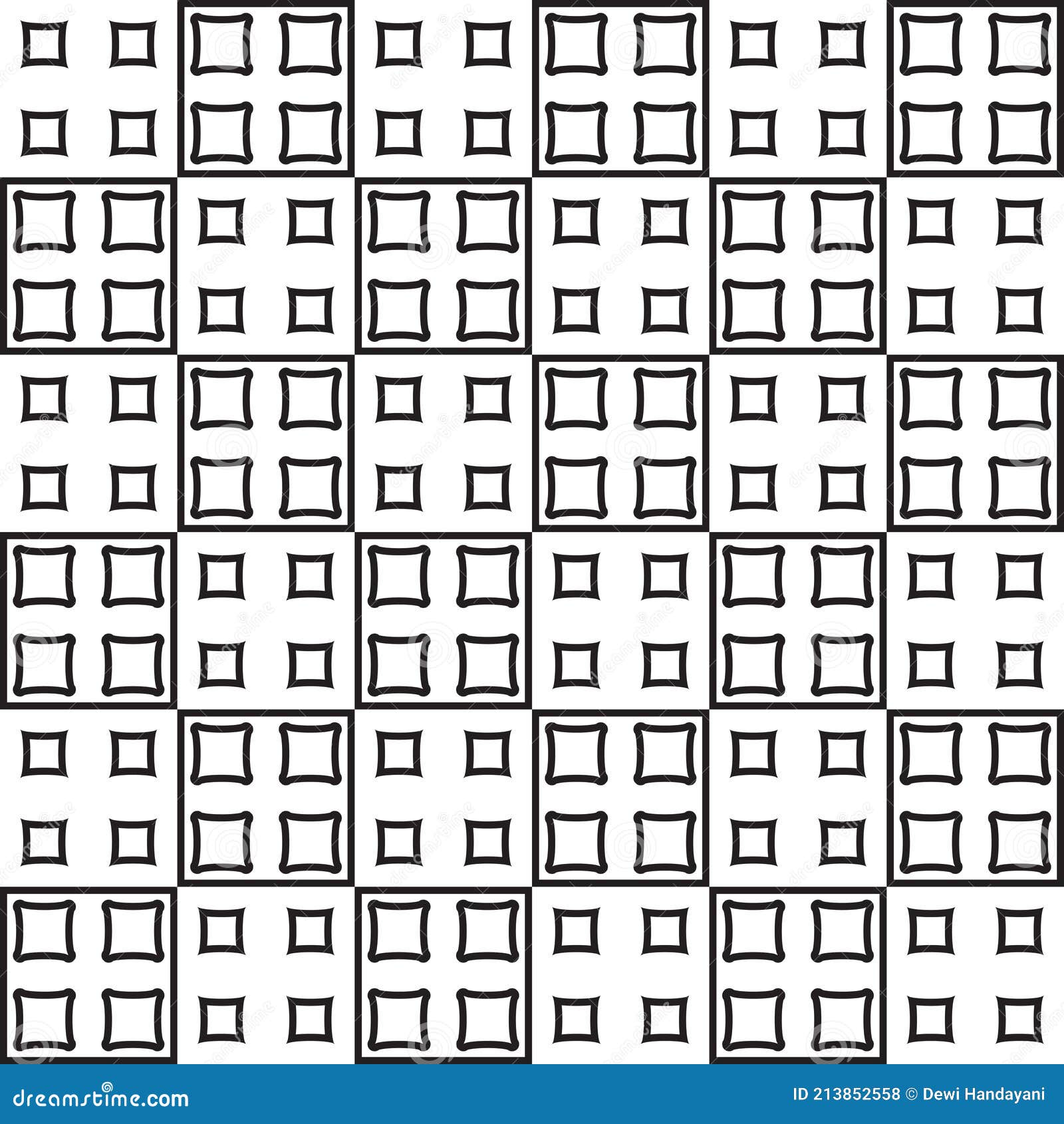 Seamless Pattern Tile with Line Art Design Stock Vector - Illustration ...