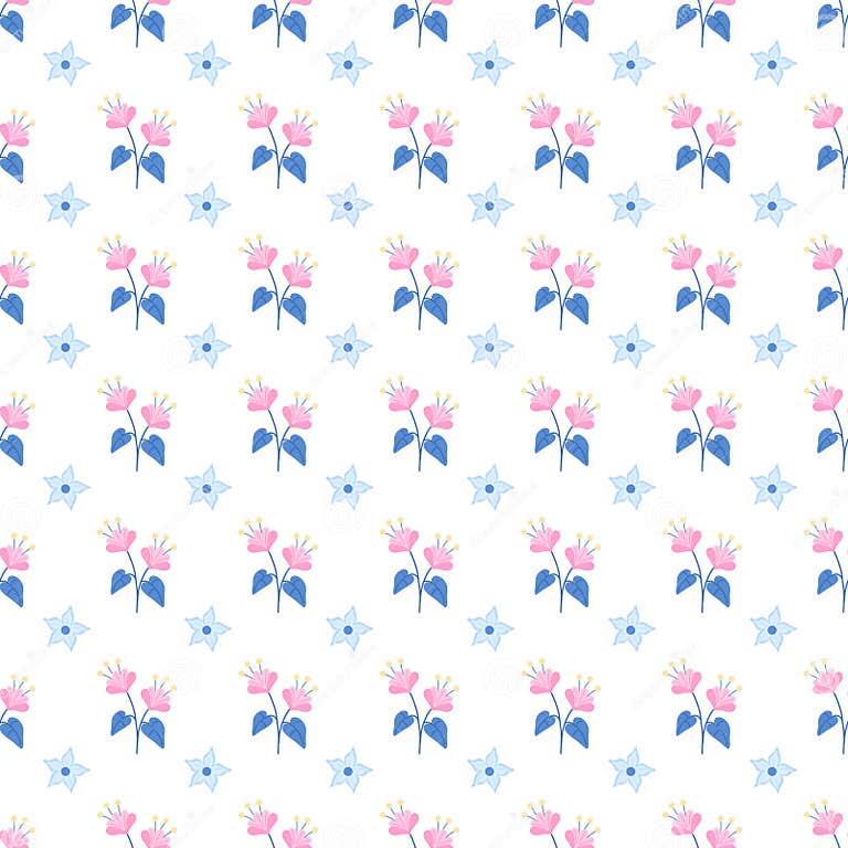 Tiny Spring Feelings Seamless Vector Pattern Design Stock Illustration - Illustration of natural ...