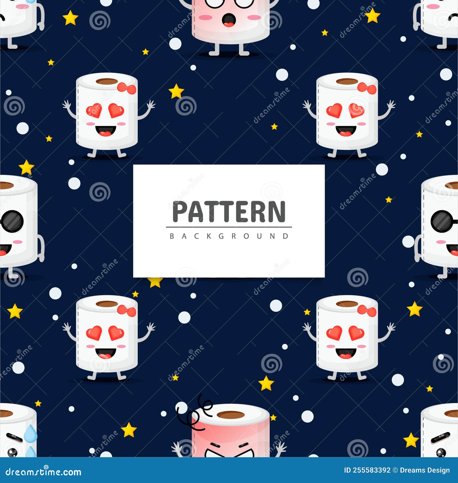 Seamless Pattern Toilet Paper Stock Vector Illustration Of Tissue