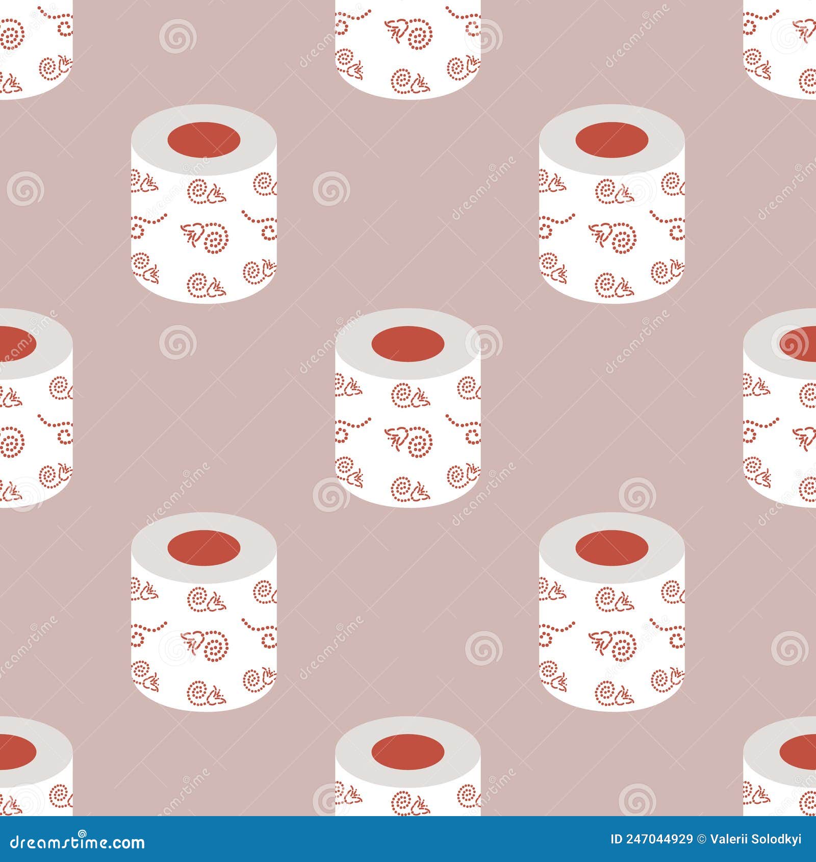 Seamless Pattern of Toilet Paper Rolls. Seamless Pattern in Cartoon ...