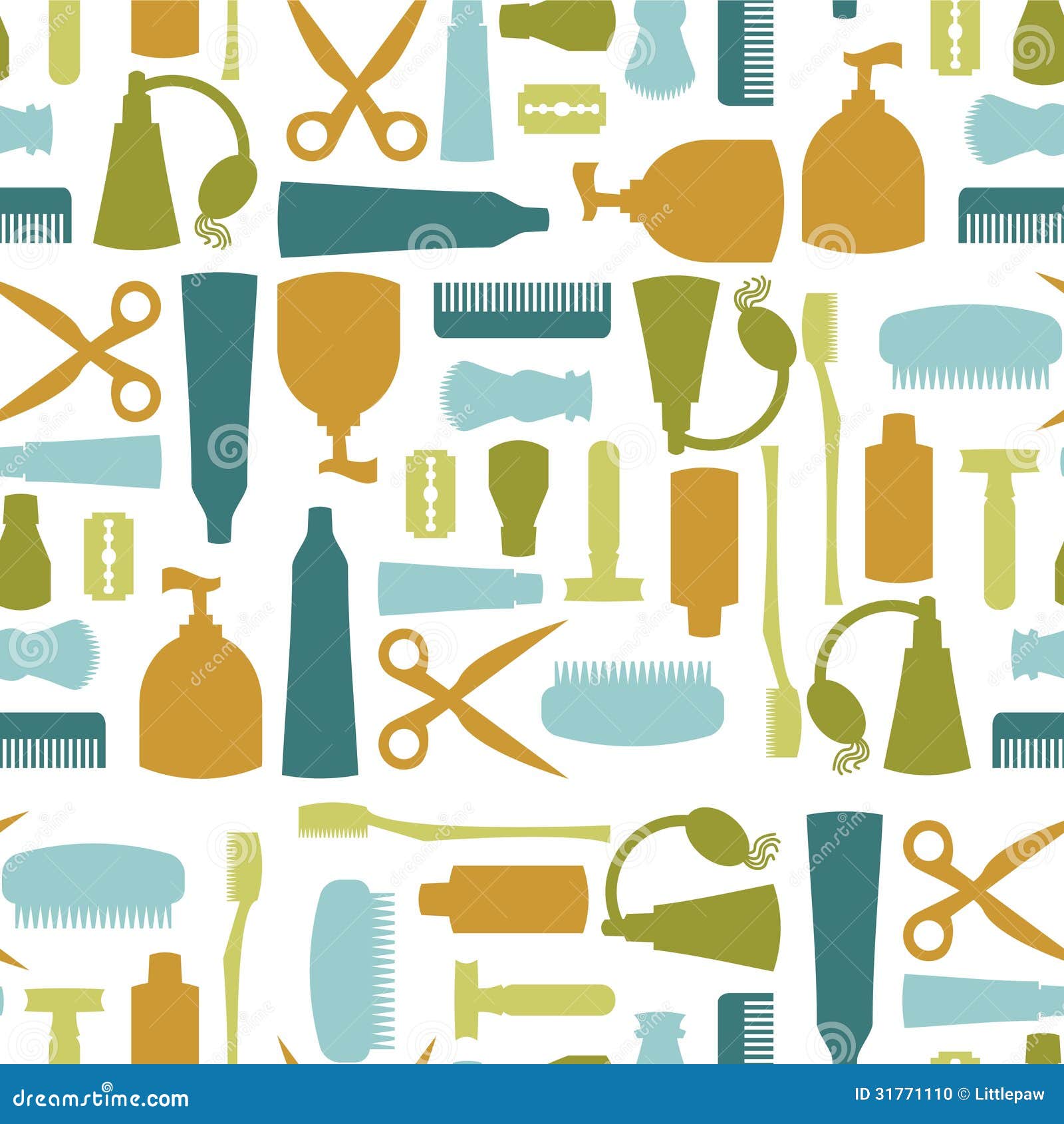 Seamless Pattern with Toiletries Stock Vector - Illustration of male ...