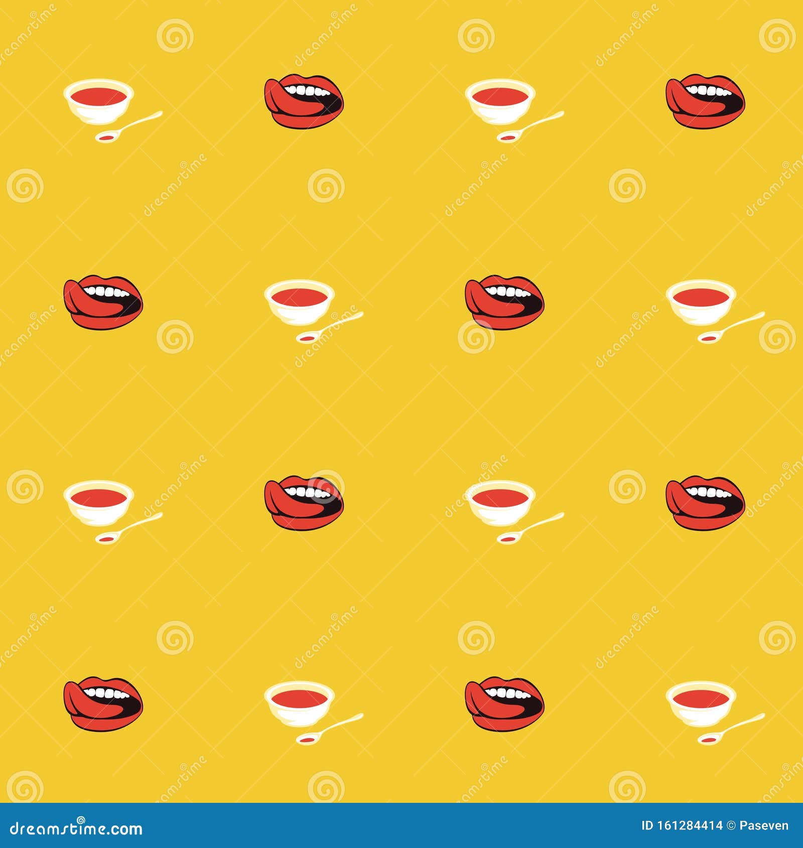 Seamless Pattern with Tomato Cream Soup in Bowls Stock Vector ...