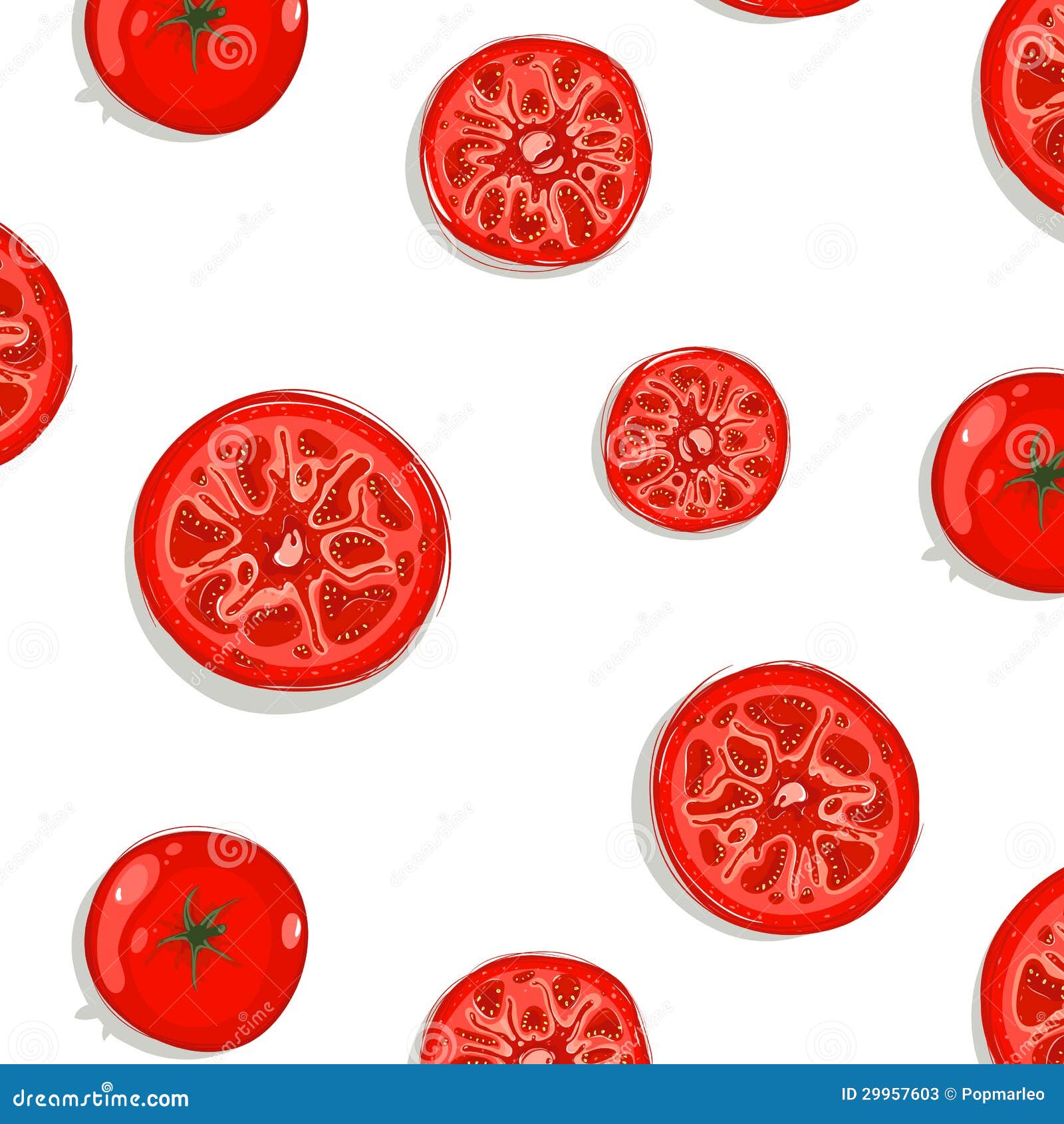 Tomato Slices Seamless Pattern Background Stock Illustration ...