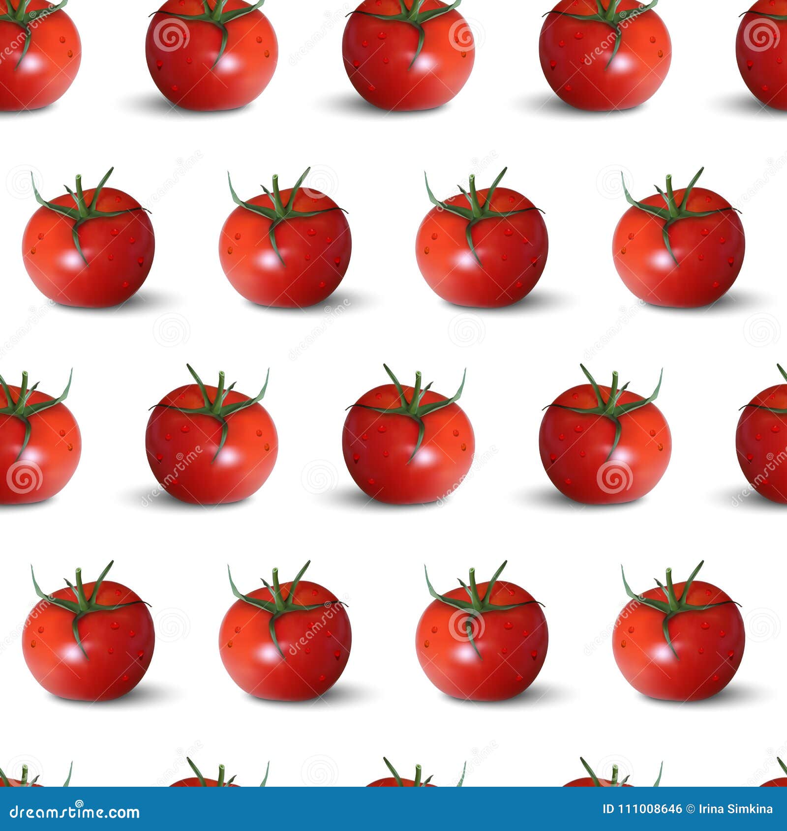 Seamless Pattern of Tomatoes. Vector Illustration. Stock Vector ...