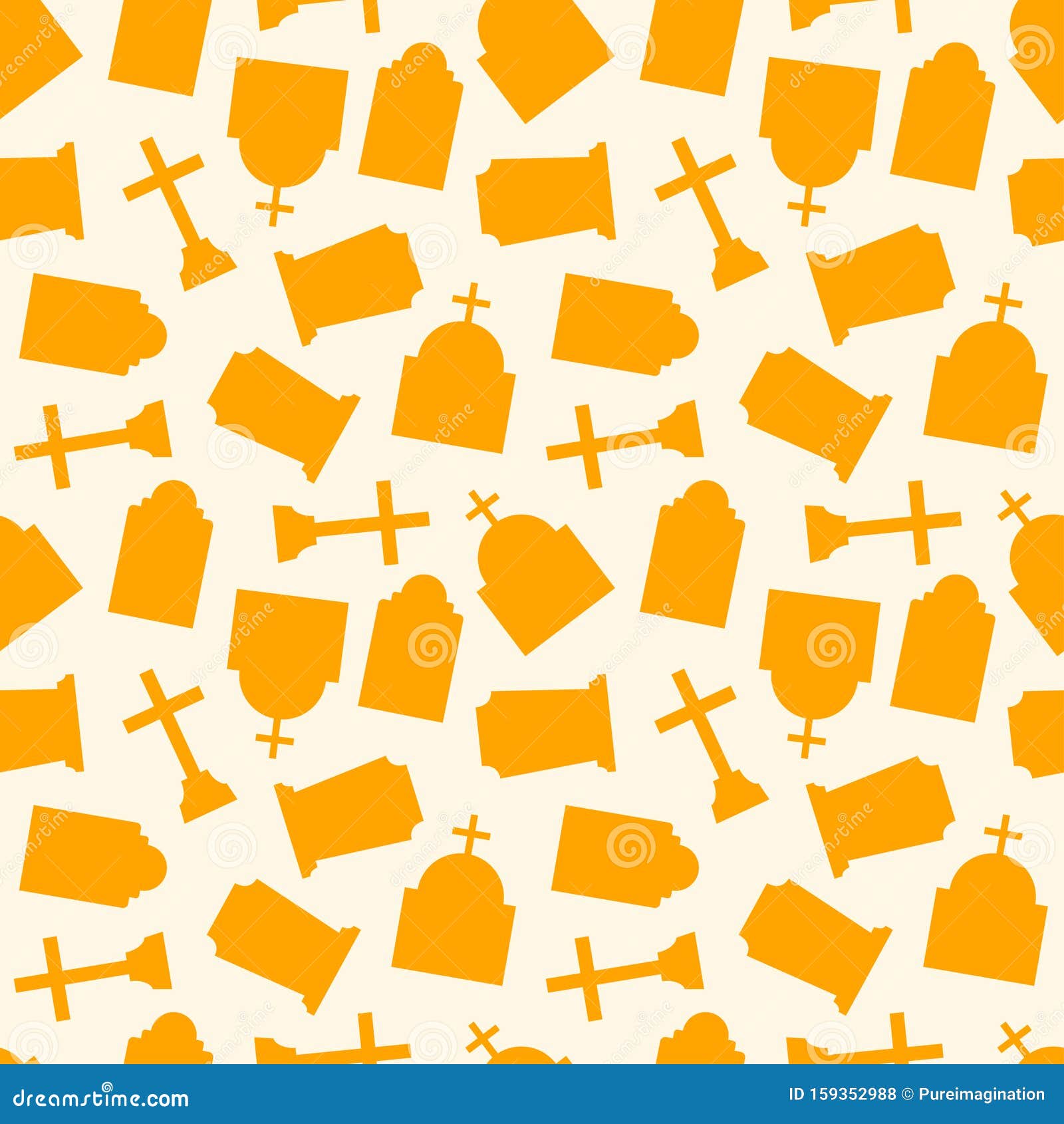 Seamless Pattern with Tombstone Stock Vector - Illustration of ...