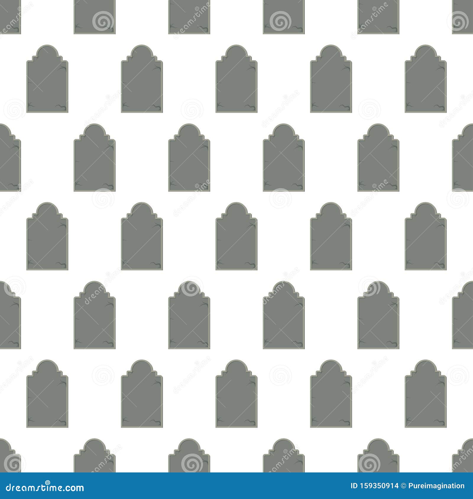 Seamless Pattern with Tombstone on White Background Stock Vector ...