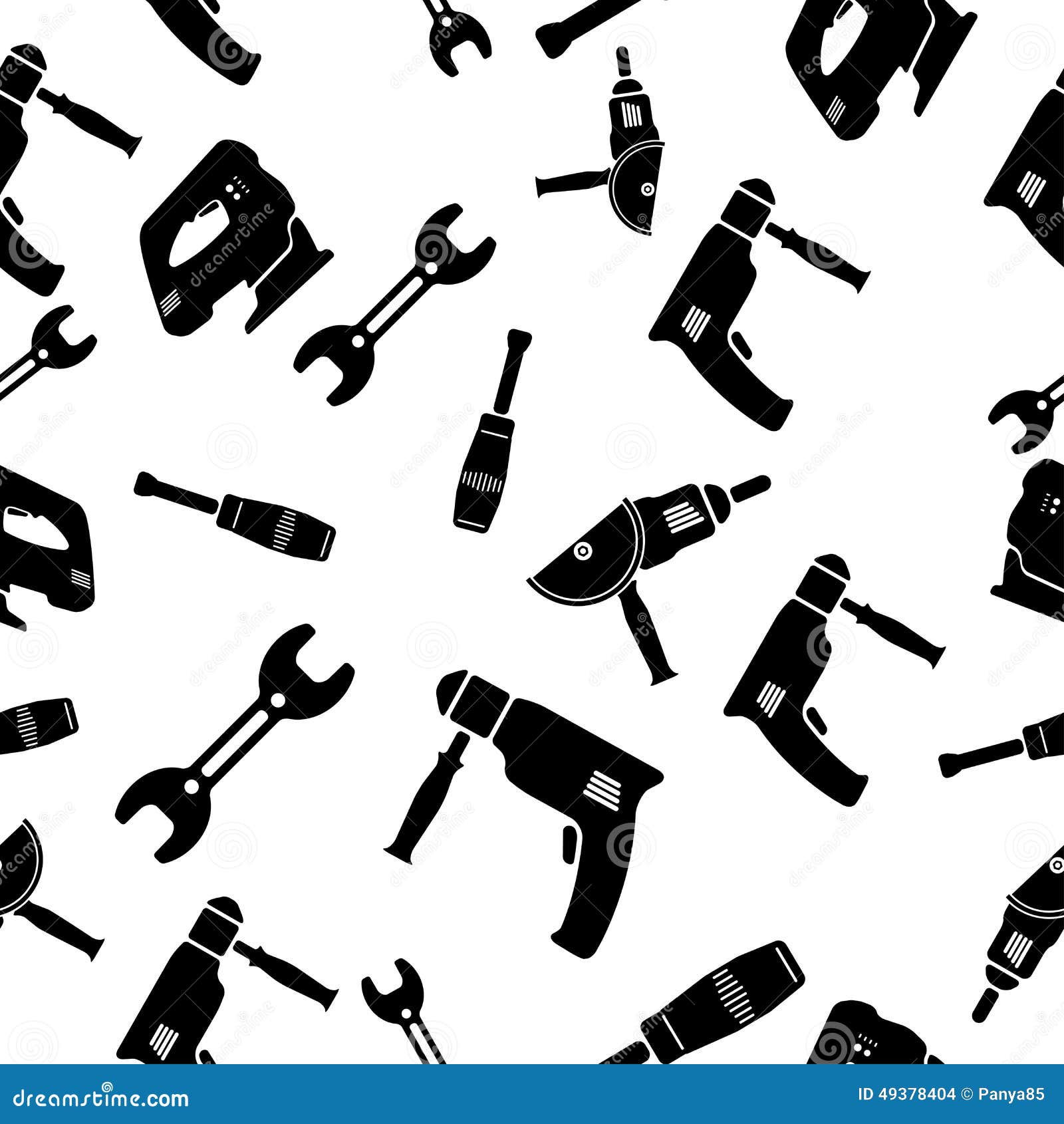Seamless pattern of Tools stock vector. Illustration of power - 49378404