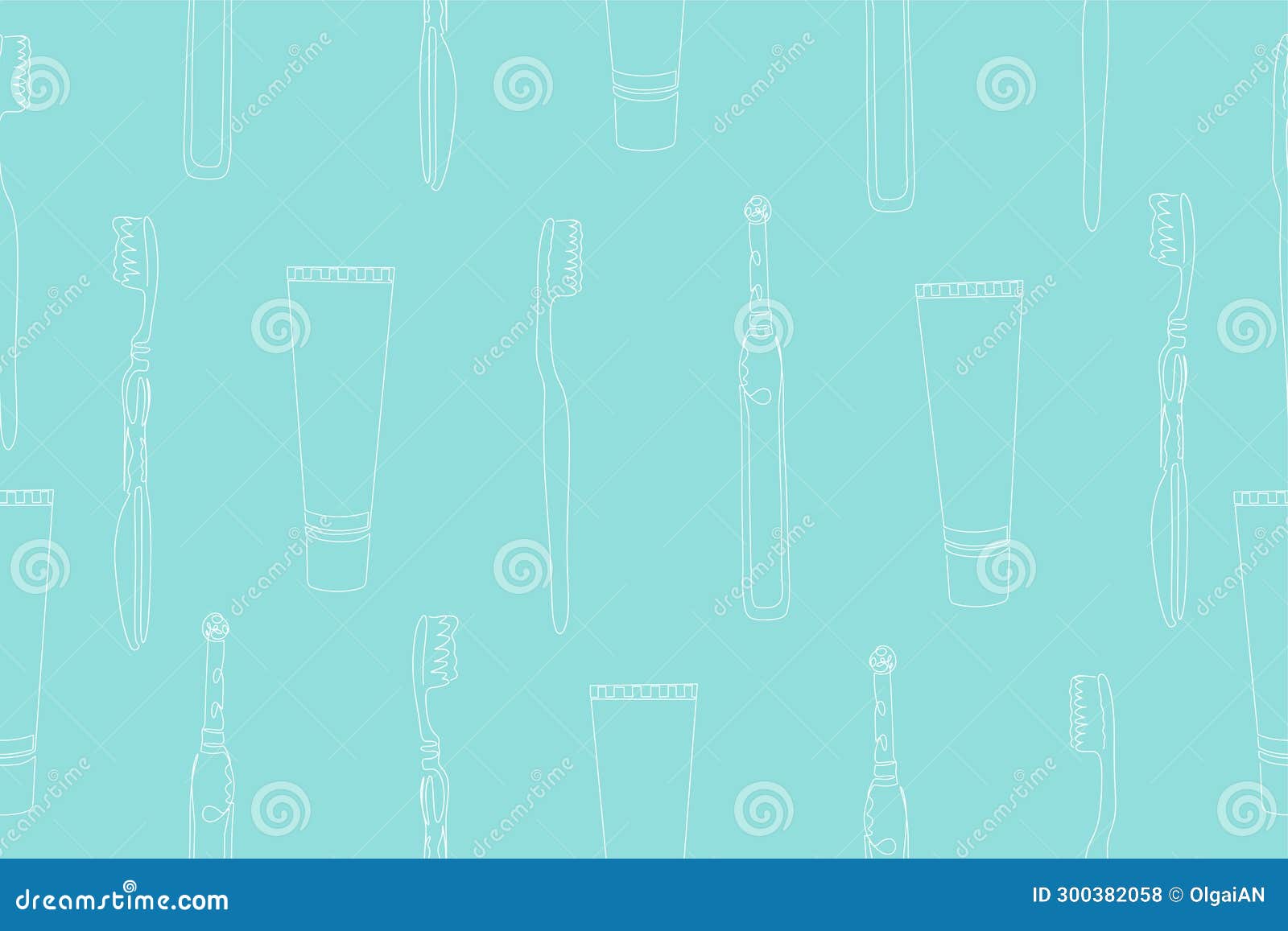 Seamless Pattern of Toothbrushes and Toothpaste. Vector Illustration ...