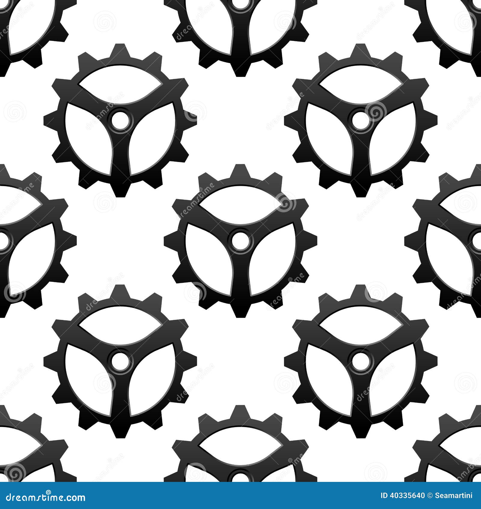 Seamless Pattern of Toothed Gear Wheels Stock Vector - Illustration of ...