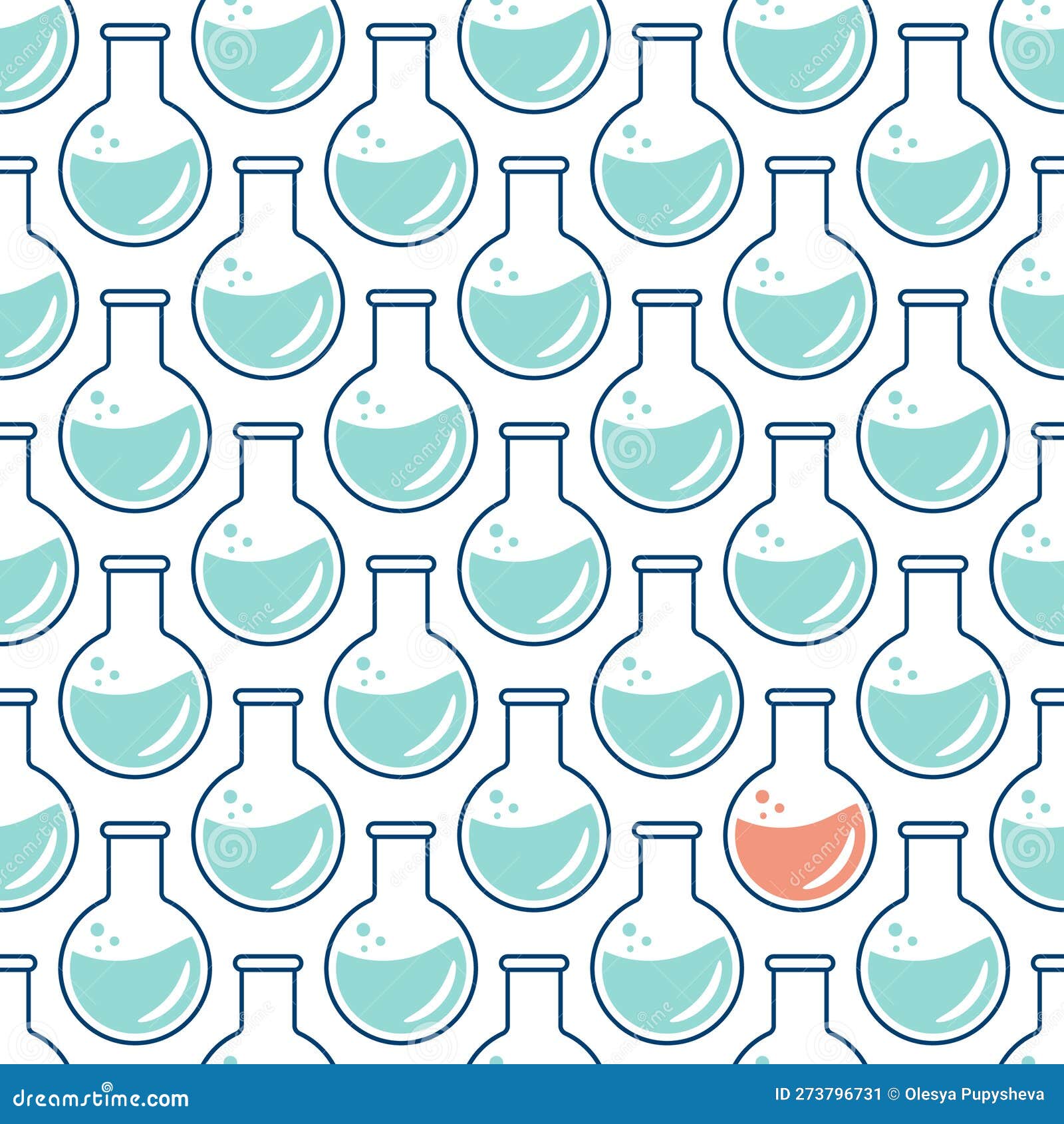 Seamless Pattern on the Topic of Chemistry with Flasks, Test Tubes ...