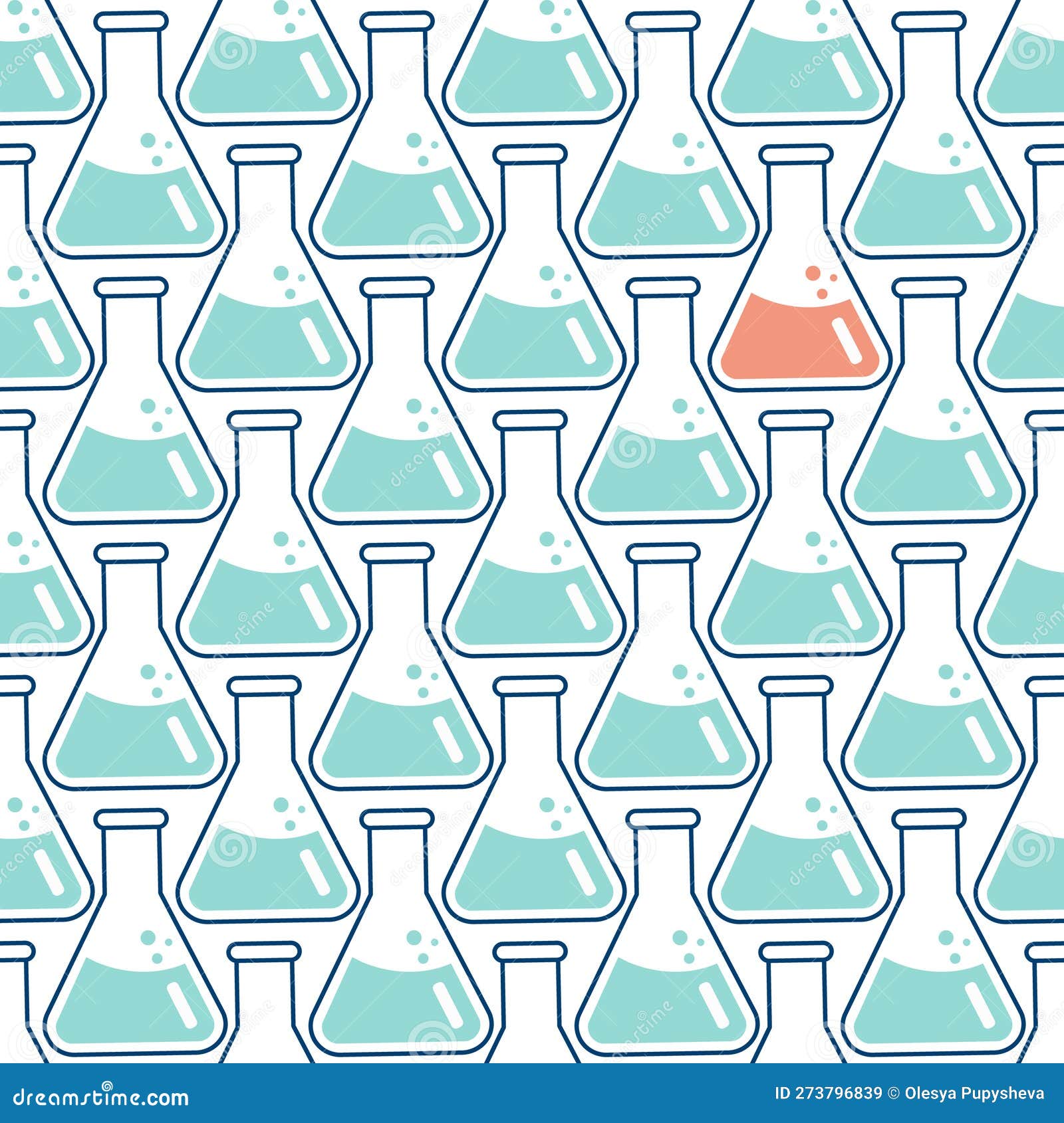 Seamless Pattern on the Topic of Chemistry with Flasks, Test Tubes ...