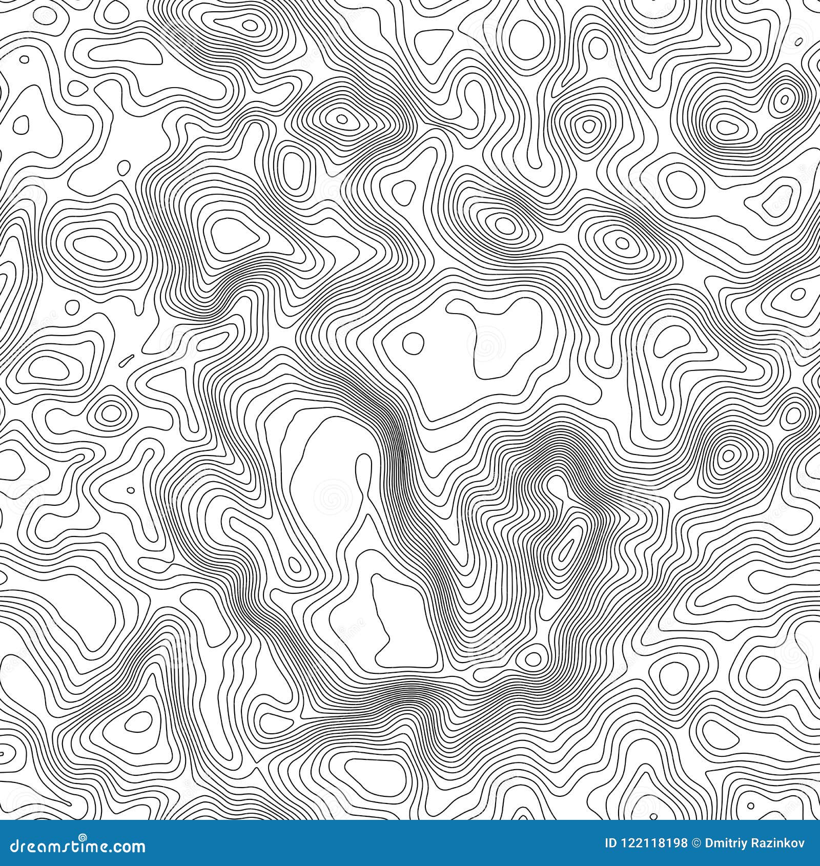 Pattern With Topographic Icons. Drawing Doodling Map Elements. Cartoon ...