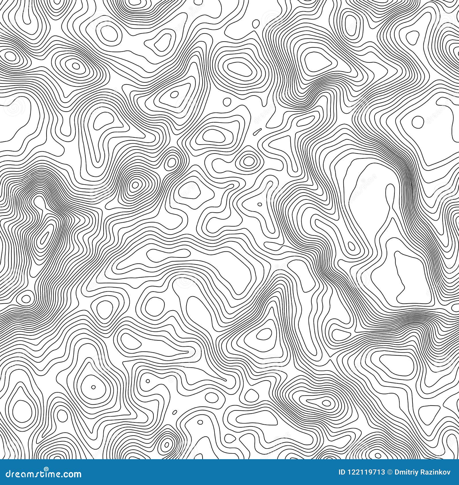 Seamless Pattern. Topographic Map Background with Space for Copy ...