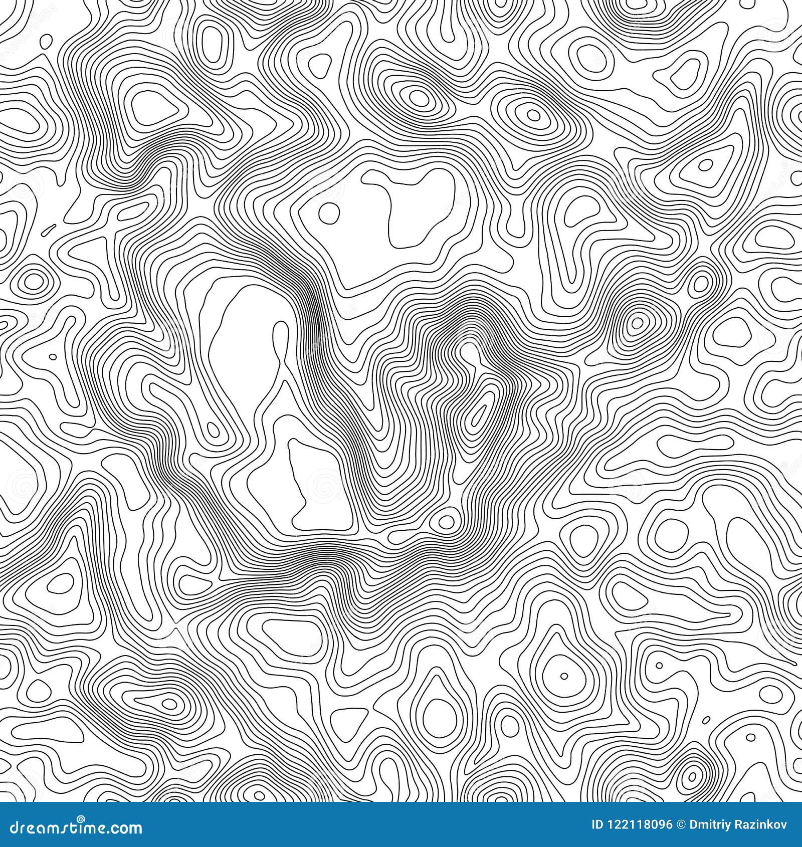 Seamless Pattern Topographic Map Background With Space For Copy Seamless Texture Line