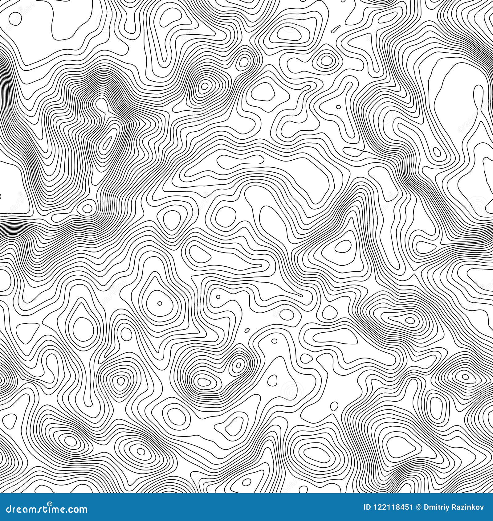 Pattern With Topographic Icons. Drawing Doodling Map Elements. Cartoon ...