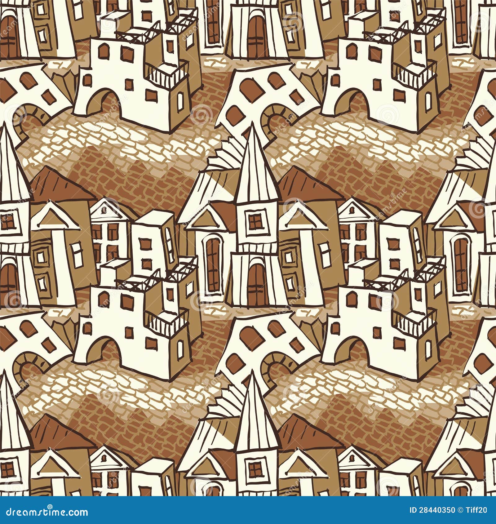 Seamless pattern-town stock vector. Illustration of street - 28440350