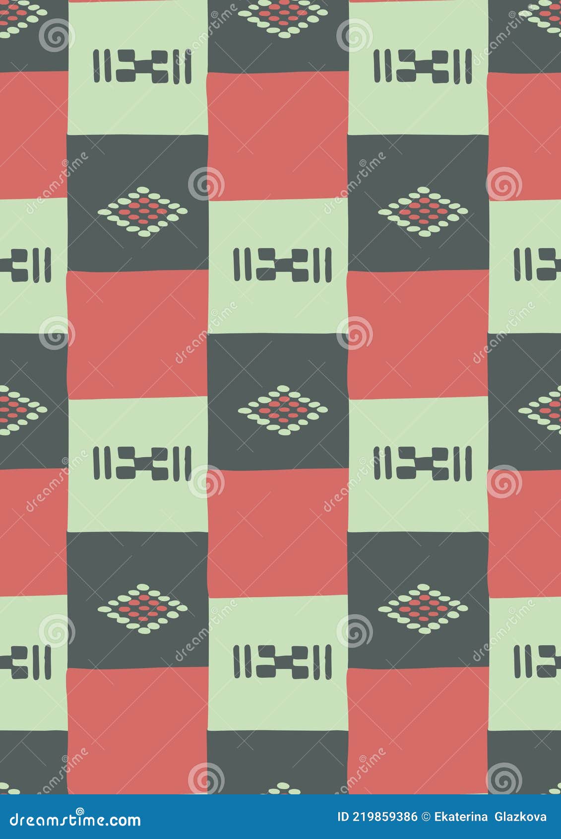 Seamless Pattern of Traditional African Patchwork Ornament Stock Vector ...