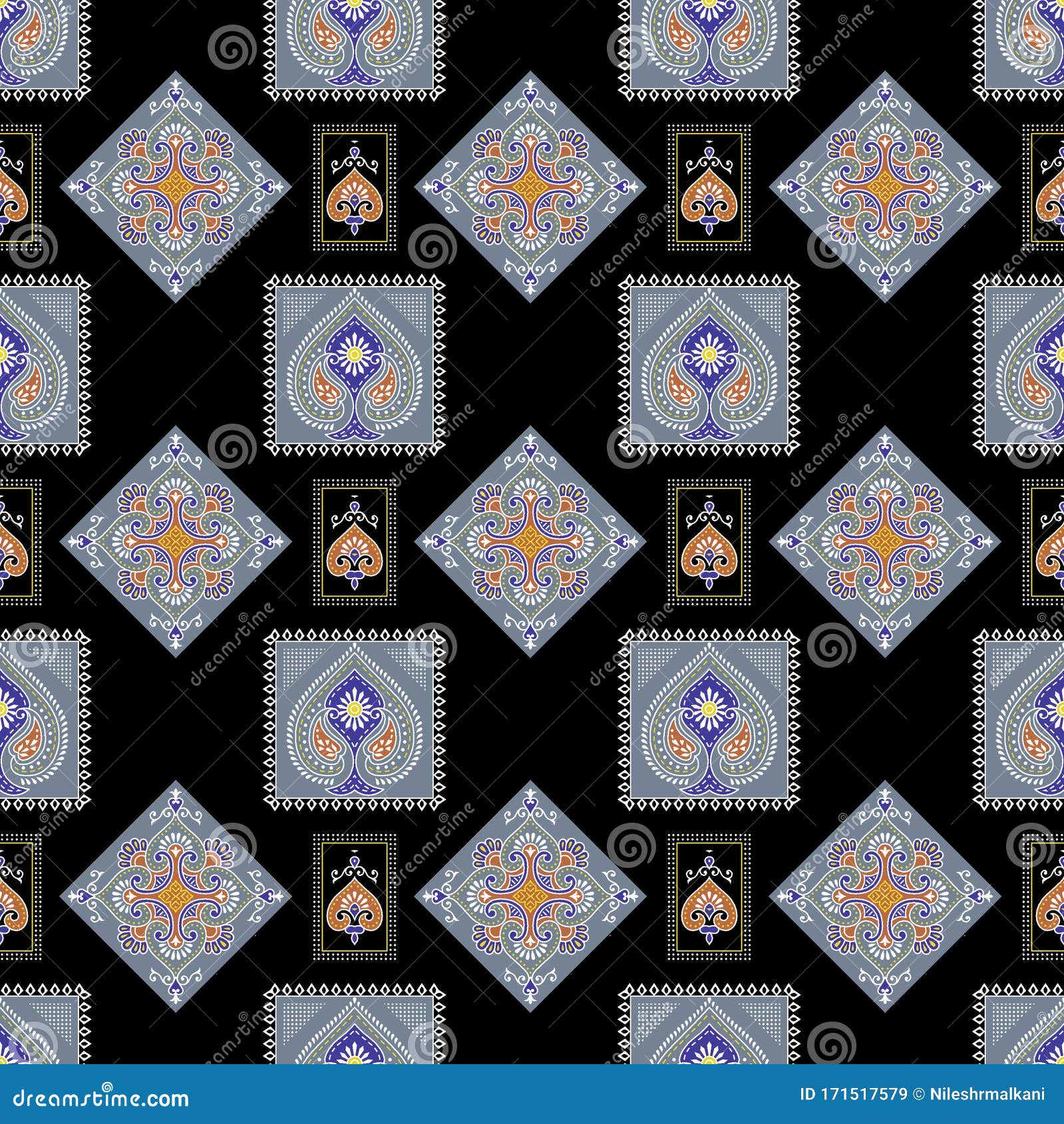 Seamless Pattern with Traditional Asian Design Elements Stock ...