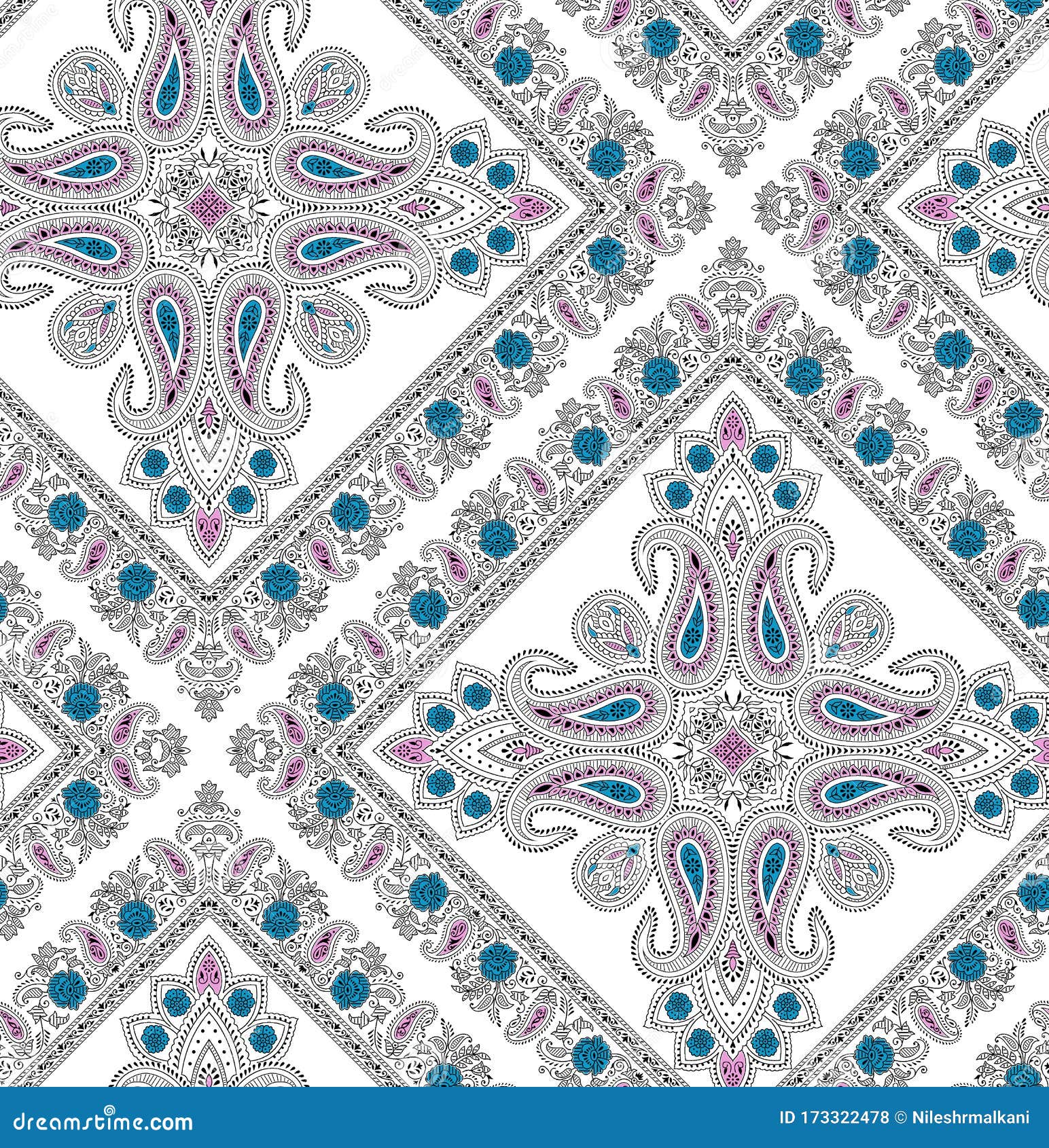 Seamless Pattern with Traditional Asian Design Elements Stock ...
