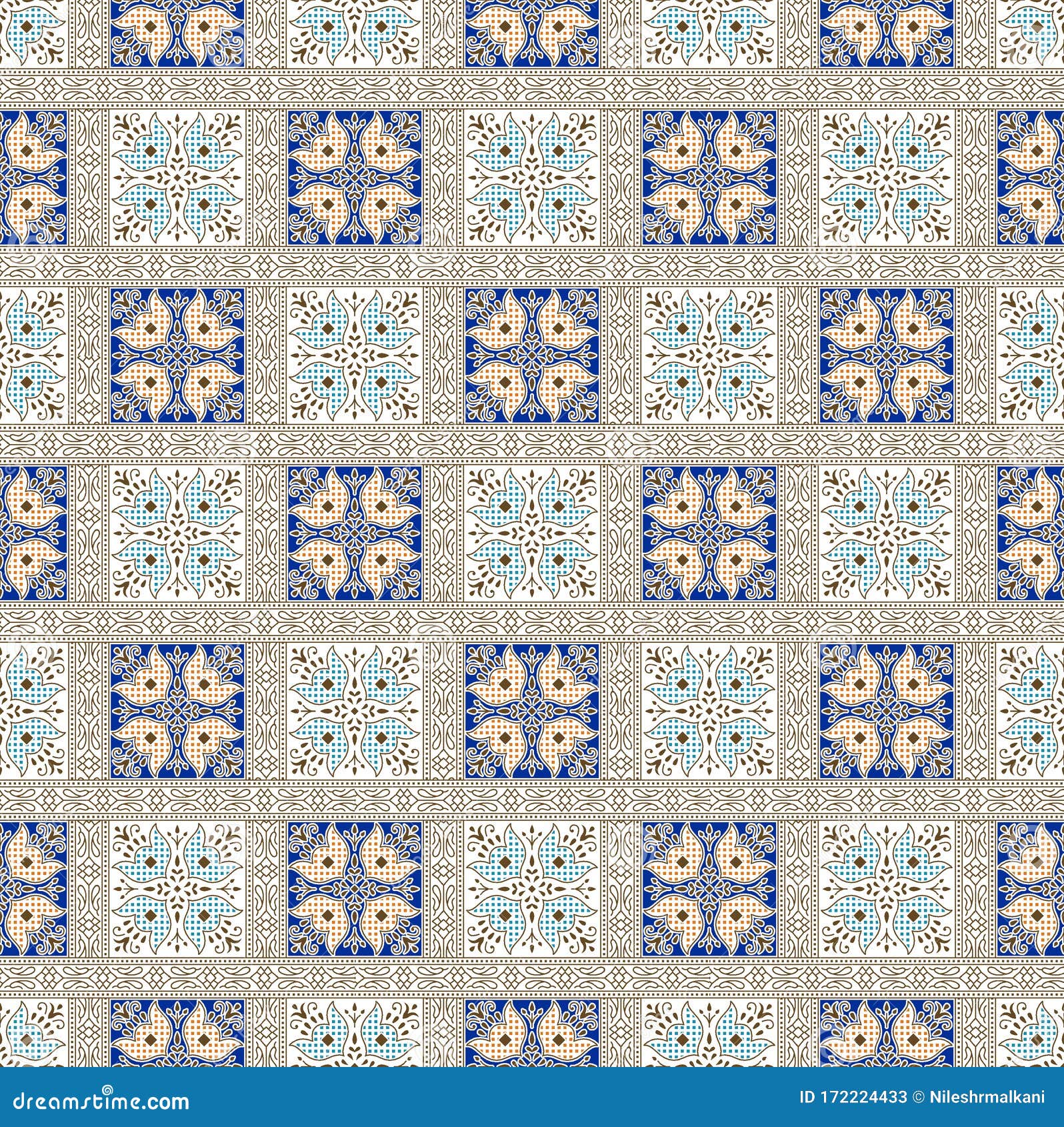 Seamless Pattern with Traditional Asian Design Elements Stock Image ...