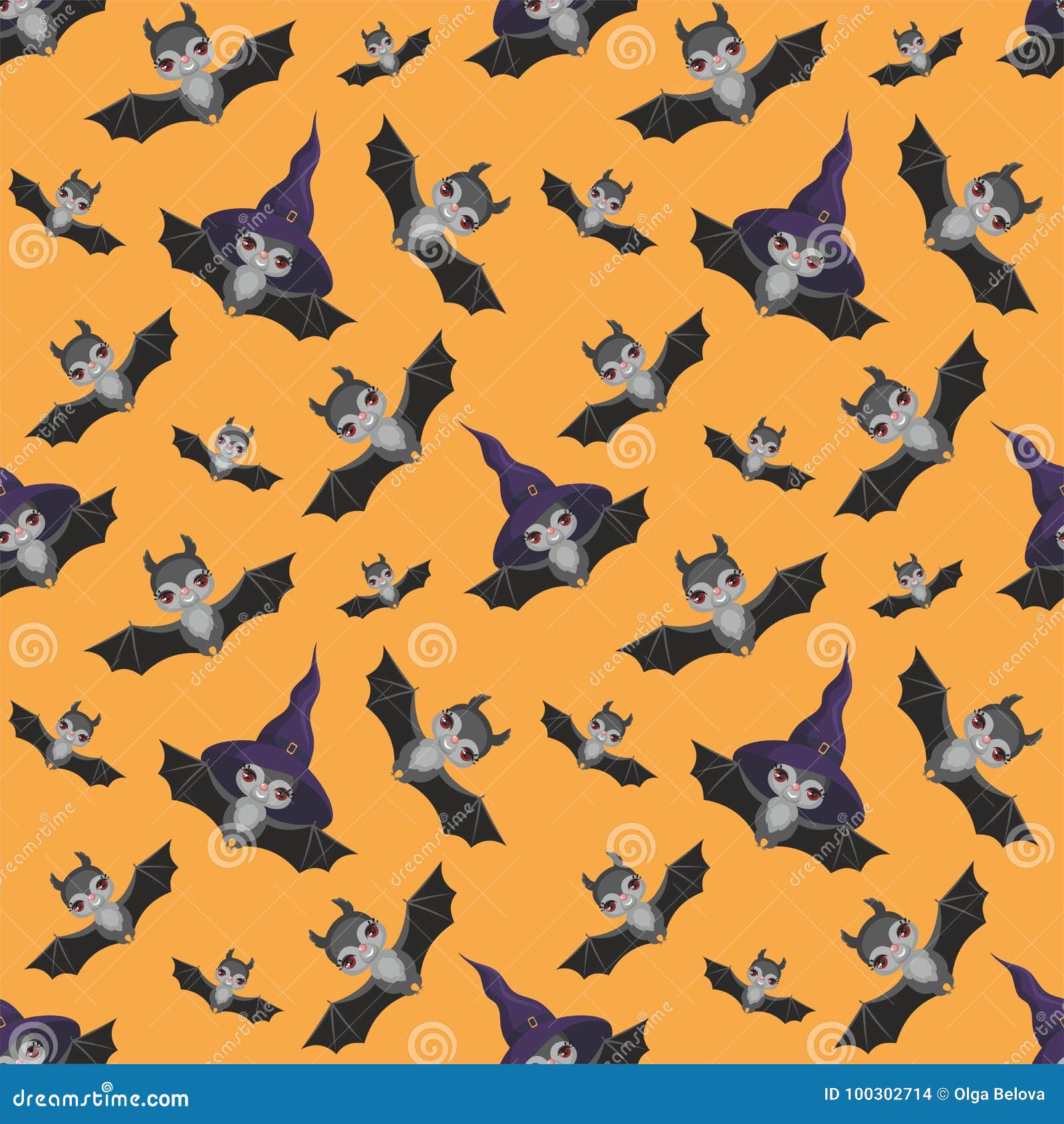 Bat seamless pattern stock vector. Illustration of sorceress - 100302714